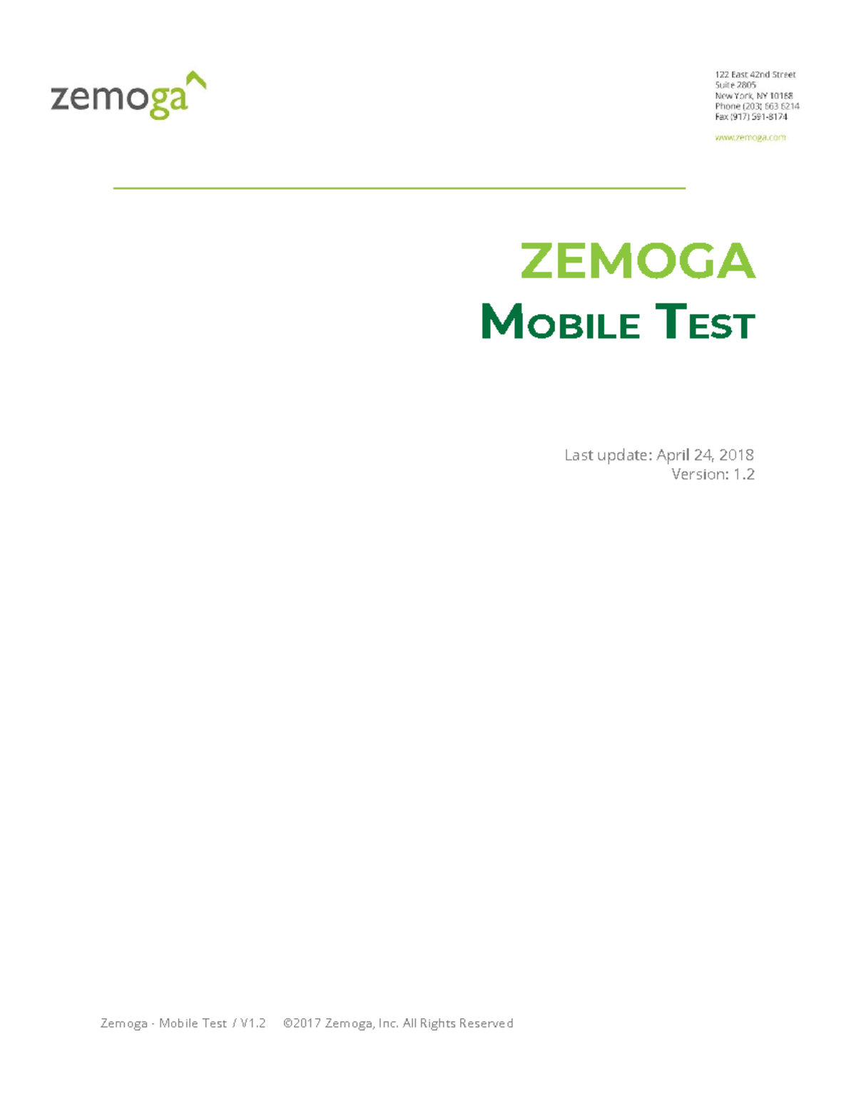 Zemoga Mobile Test - ZEMOGA MOBILE TEST Last update: April 24, 2018 ...