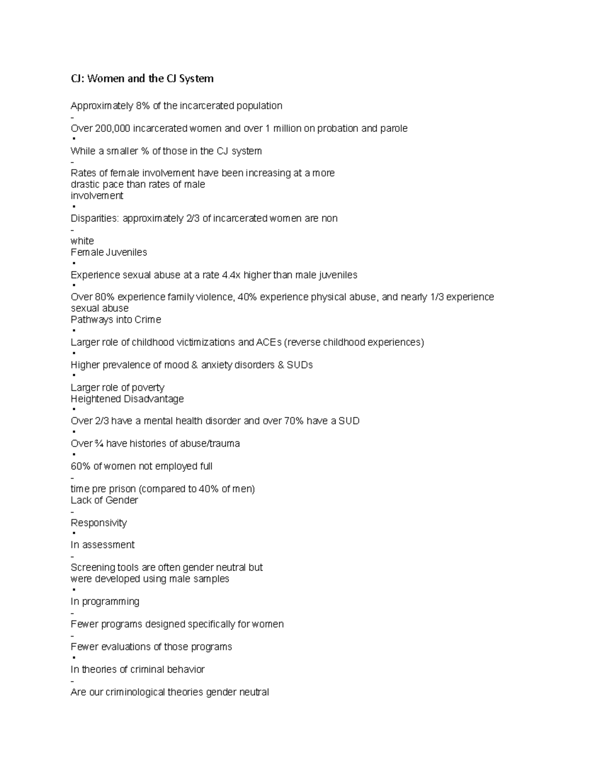 CJ- Women and the CJ System 1 - CJ: Women and the CJ System ...