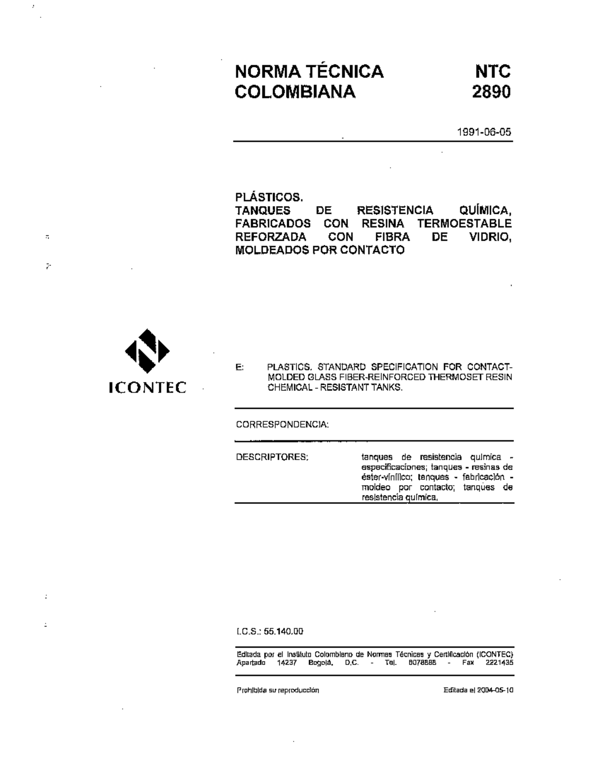 Ntc2890 compress - ADFASDF - NORMA TÉCNICA NTC COLOMBIANA 2890 ...