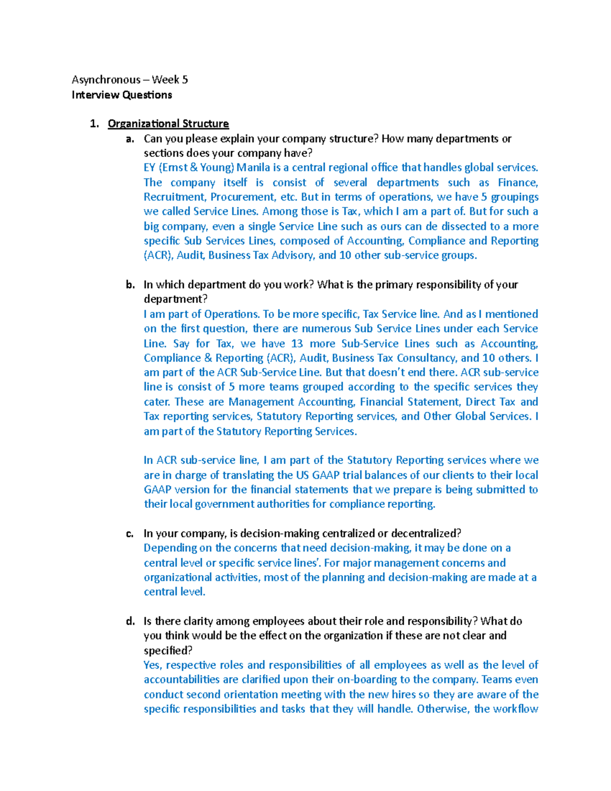 Responses Asynchronous Week5 - Interview Questions (Autosaved ...