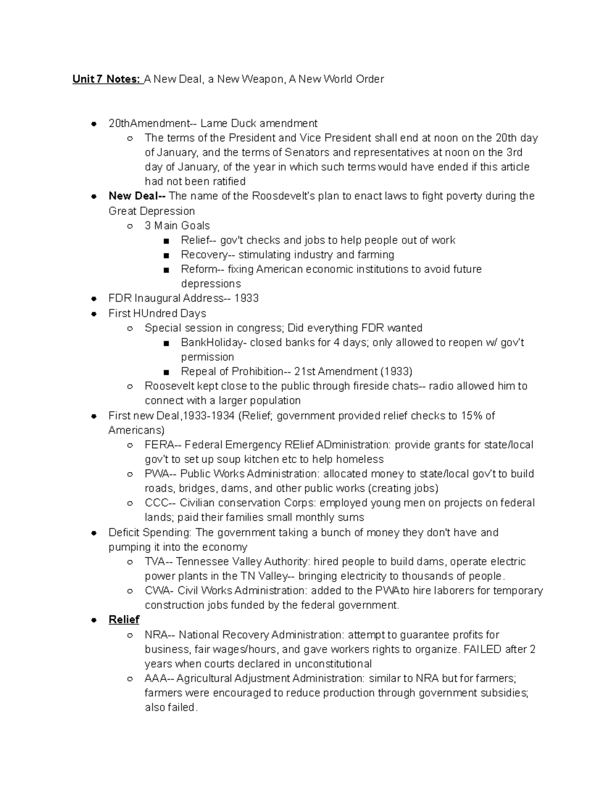 Unit 7Notes - Lecture notes 7 - US 101 - NC State - Studocu
