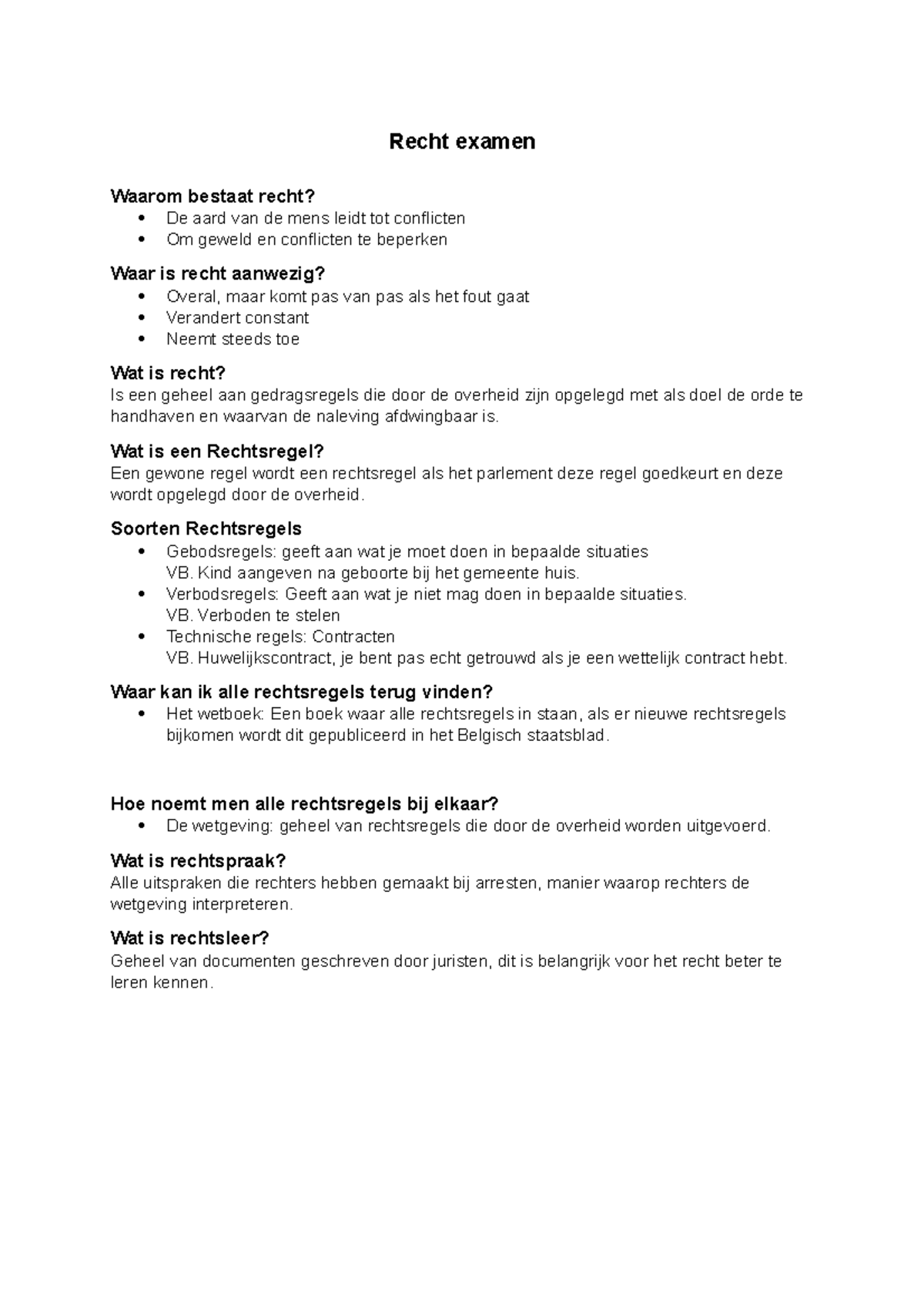 Examen Recht - XXXXXXXXXXXXXXXXXXXXXXXXXXX - Recht examen Waarom ...