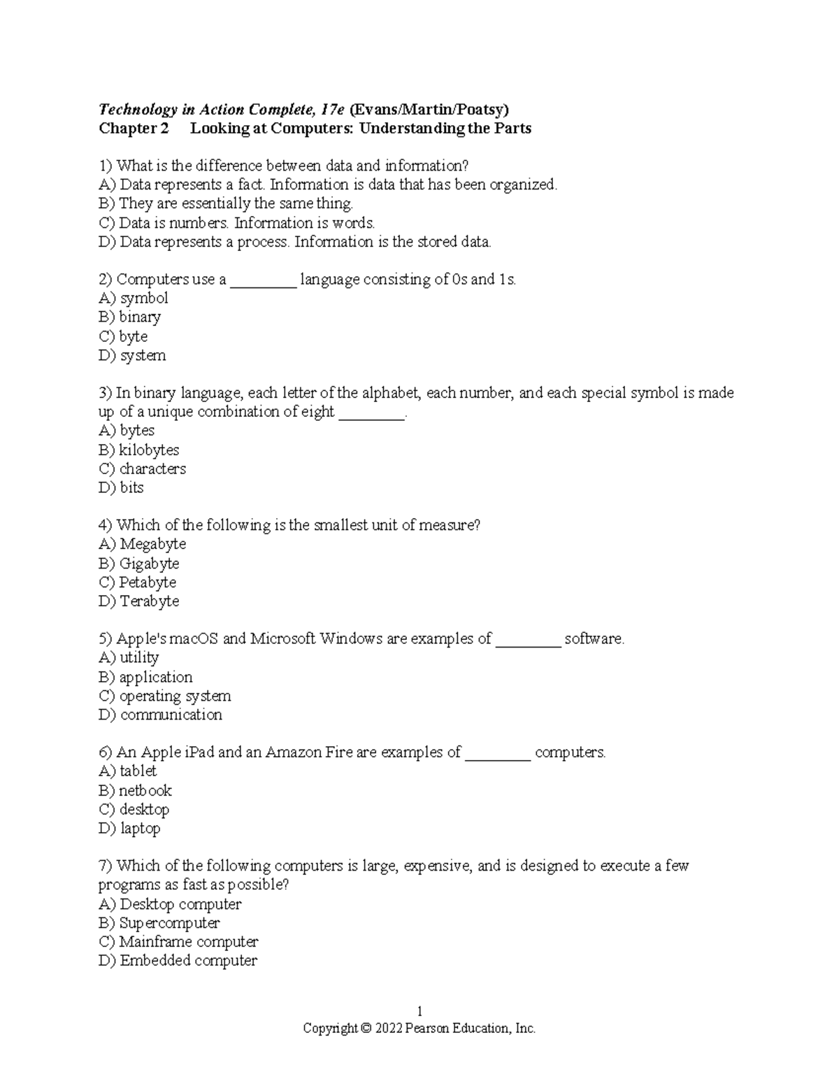 Chapter 2-NA - 1 Technology in Action Complete, 17e (Evans/Martin/Poatsy) Chapter 2 Looking at ...