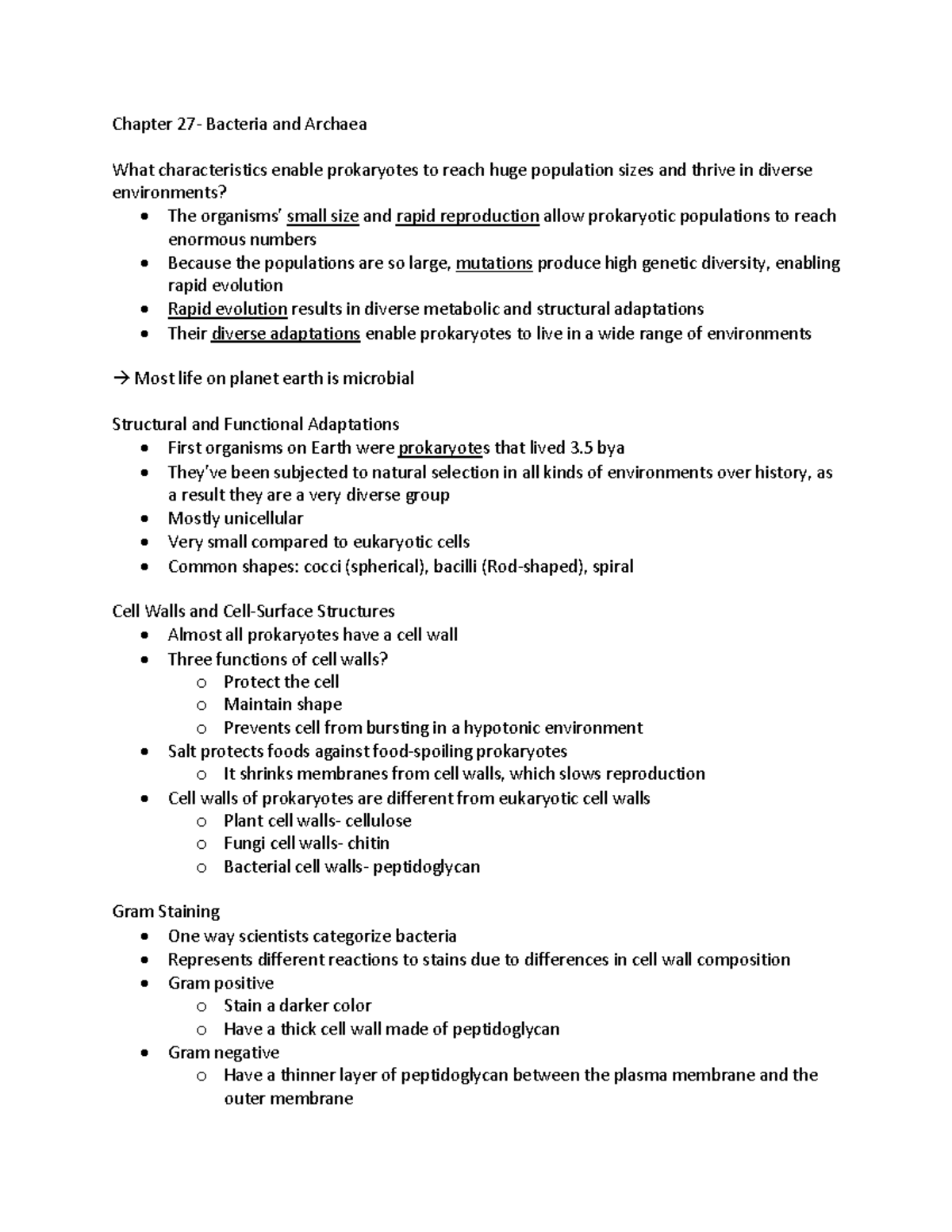 Bio chapter 27- Bacteria and Archaea - Chapter 27- Bacteria and Archaea ...