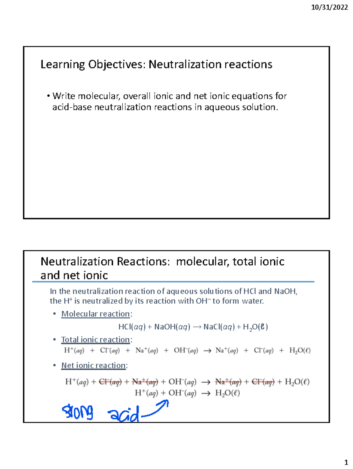 Lesson 31 - Bliem chem notes for 101 - Learning Objectives ...