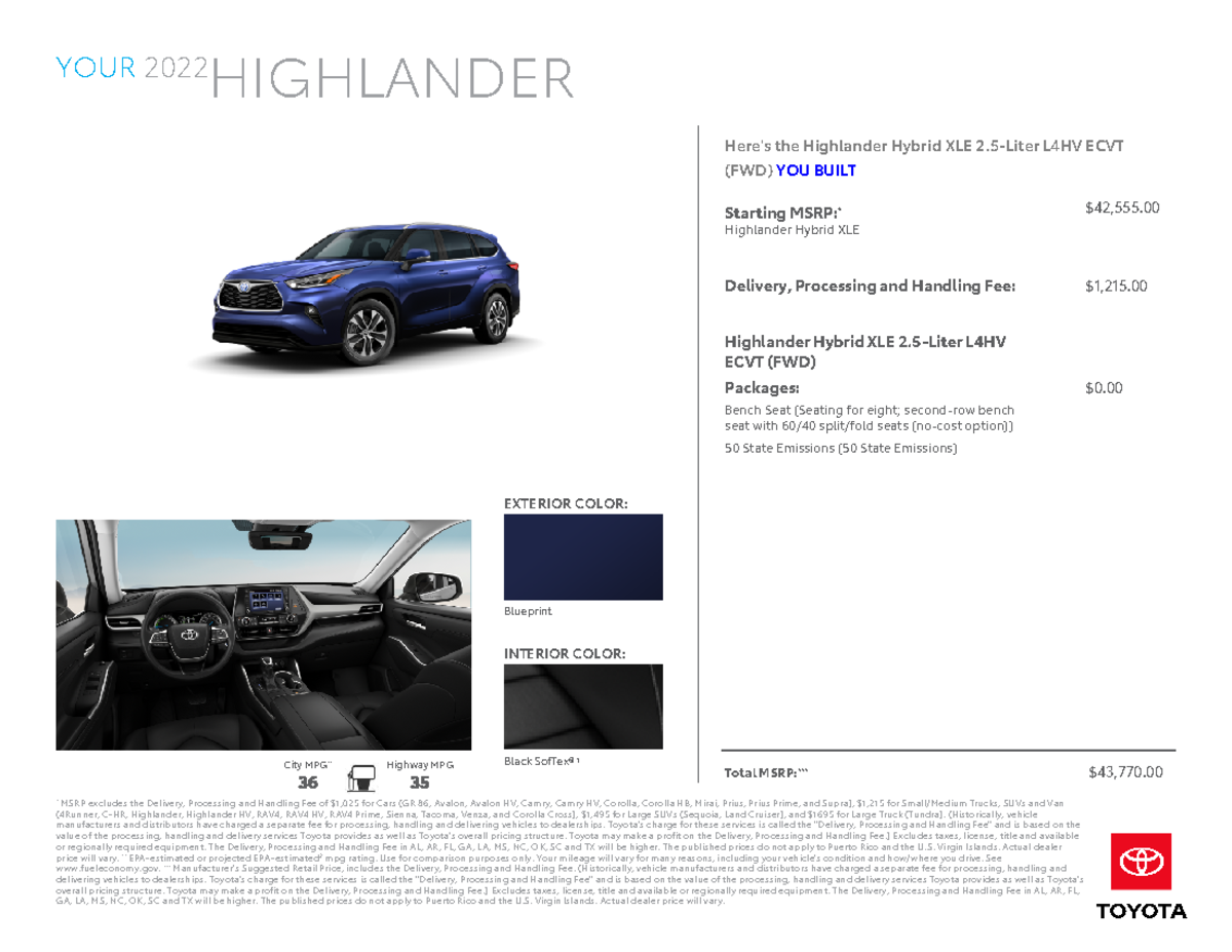 2022 Highlander - Buildout Details - YOUR 2022 HIGHLANDER EXTERIOR ...