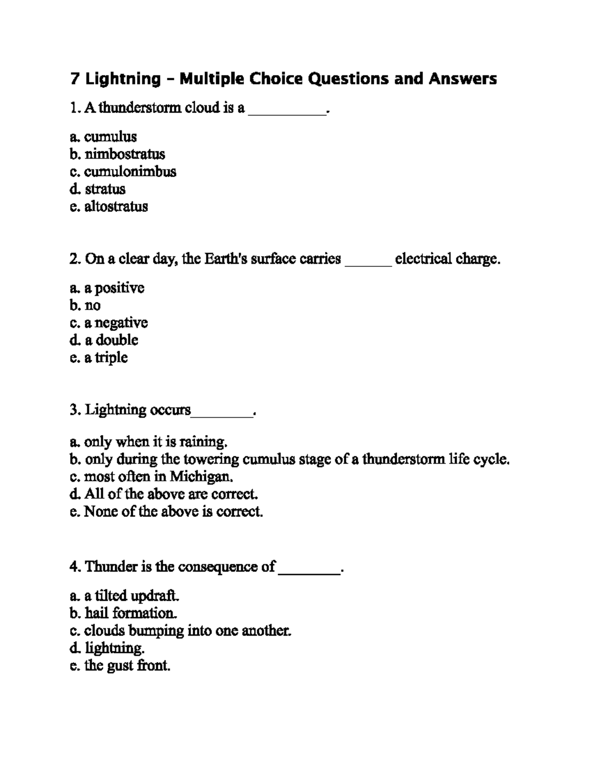 Lightning multiple choice questions - Eas202 - Studocu