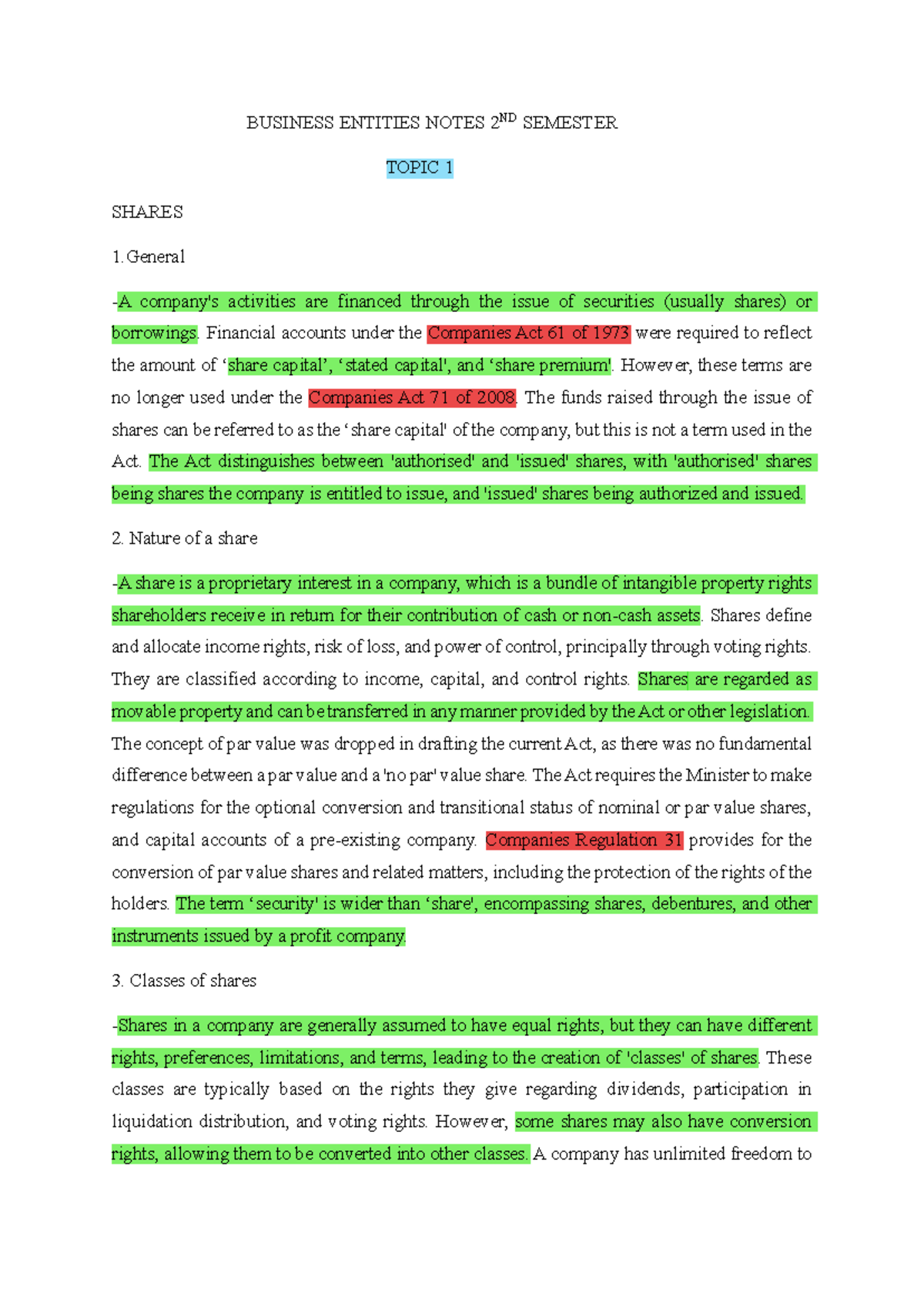 Business Entities Notes 2ND Semester - BUSINESS ENTITIES NOTES 2ND ...