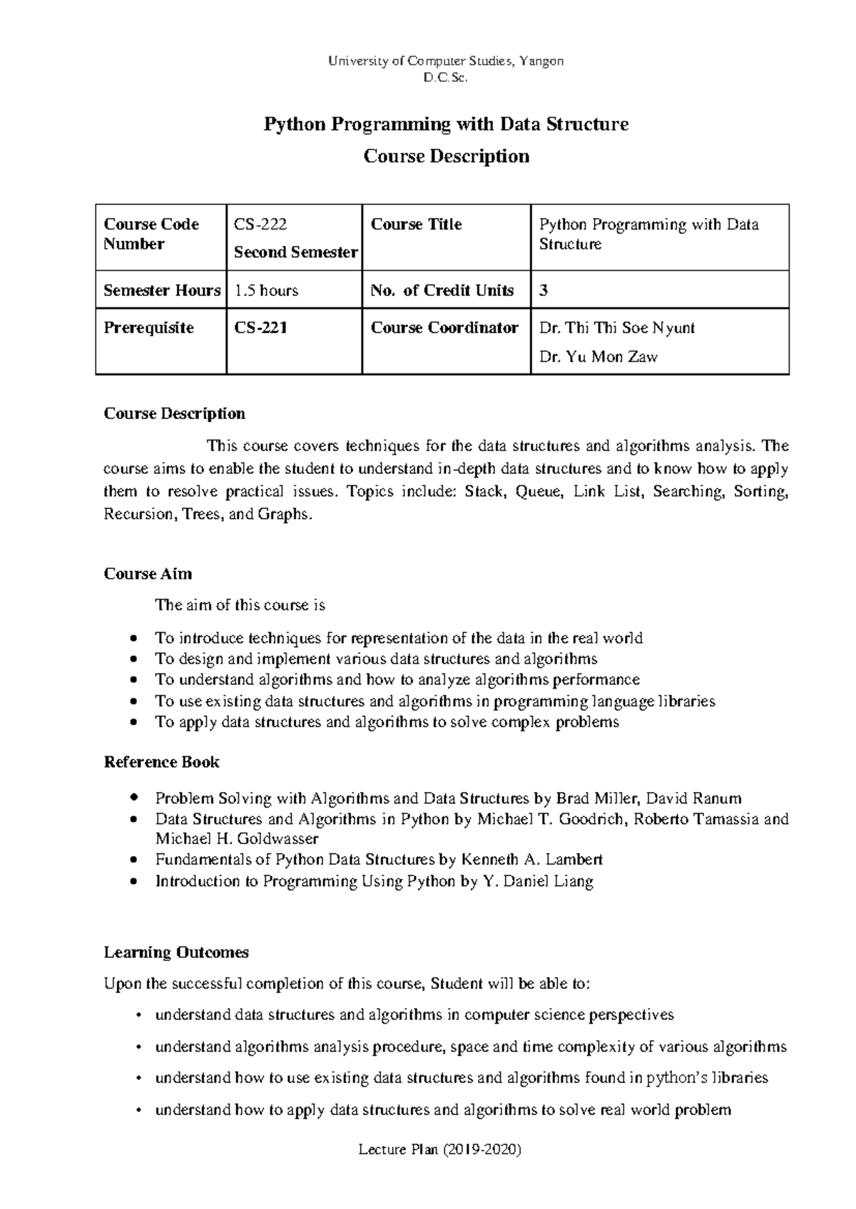 Cs 222 Python Lecture Plan Dc Python Programming With Data