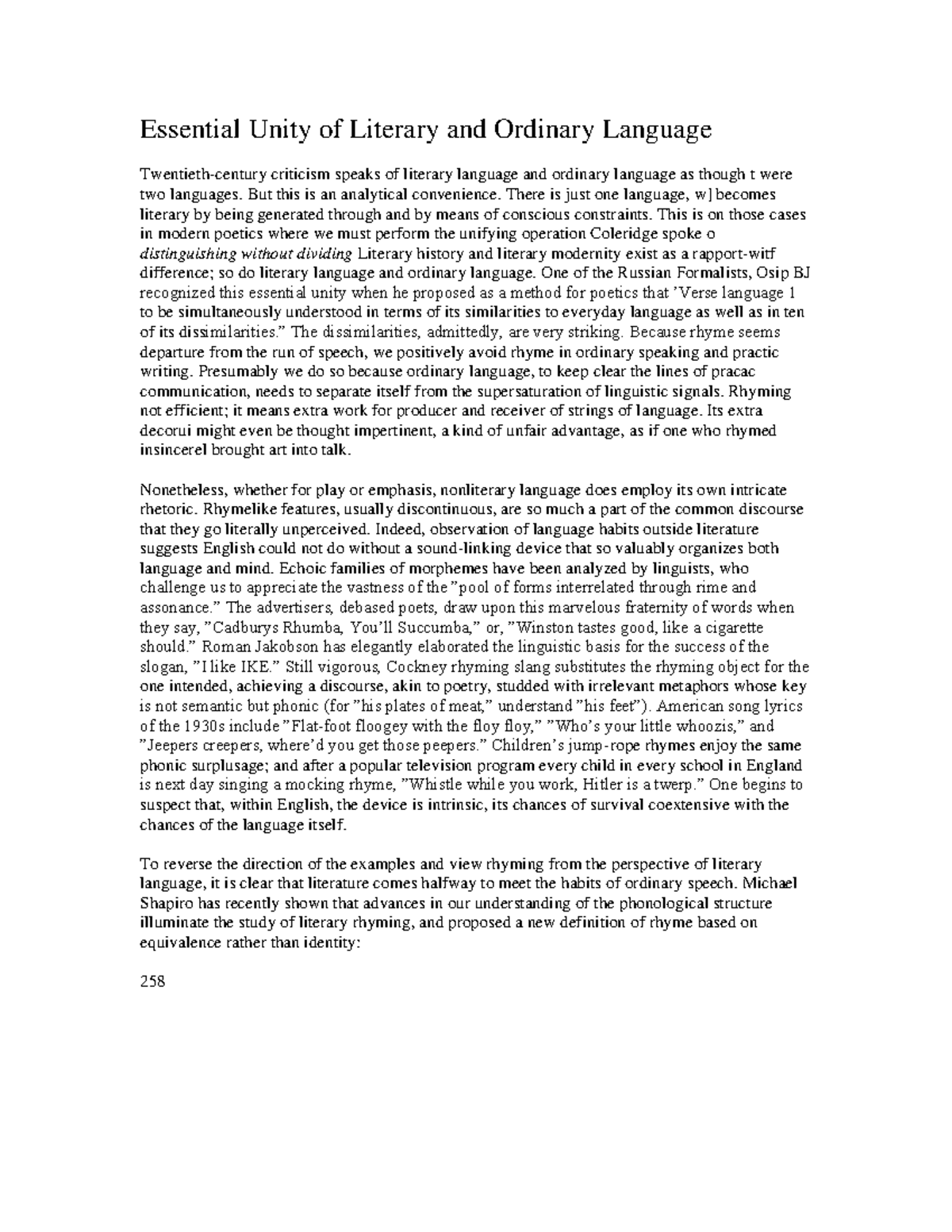 37 Essential Unity of Literary and Ordinary Language - Essential Unity ...