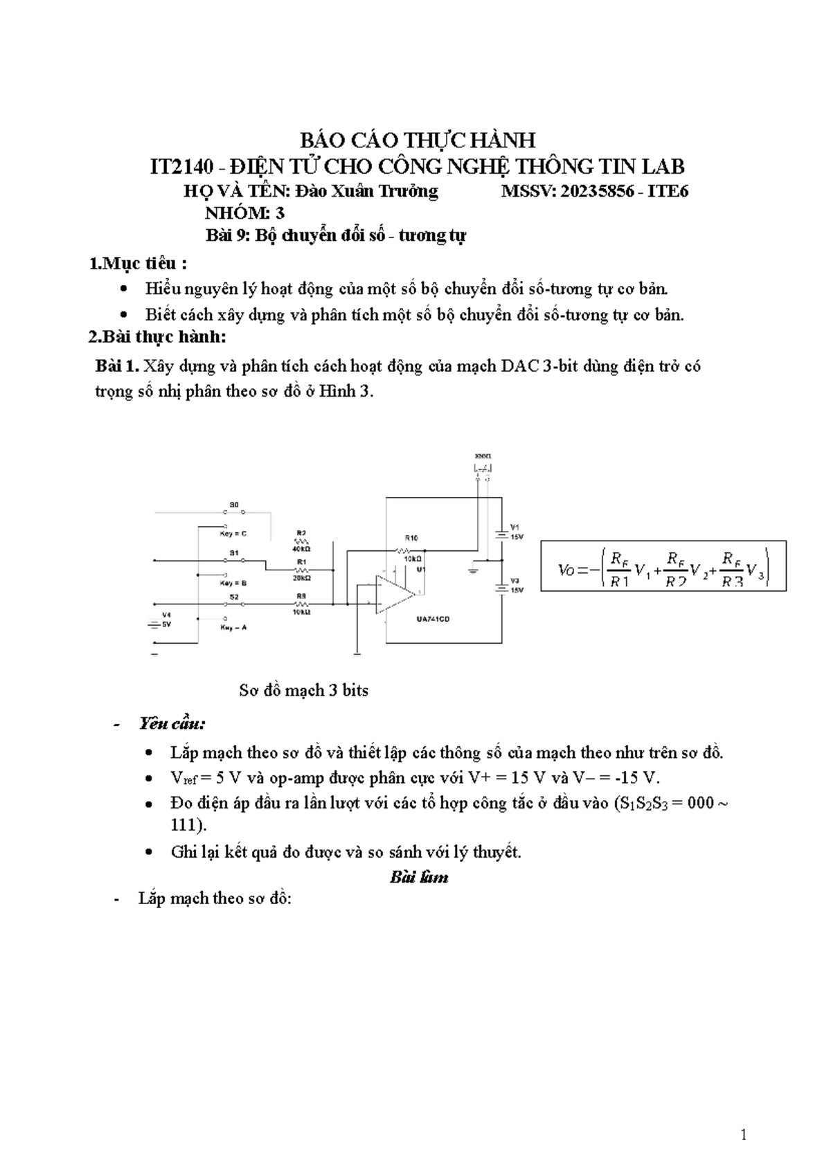 Lab 09 2023 2 hand-out - ssss - BÁO CÁO THỰC HÀNH IT2140 - ĐIỆN TỬ CHO CÔNG NGHỆ THÔNG TIN LAB ...