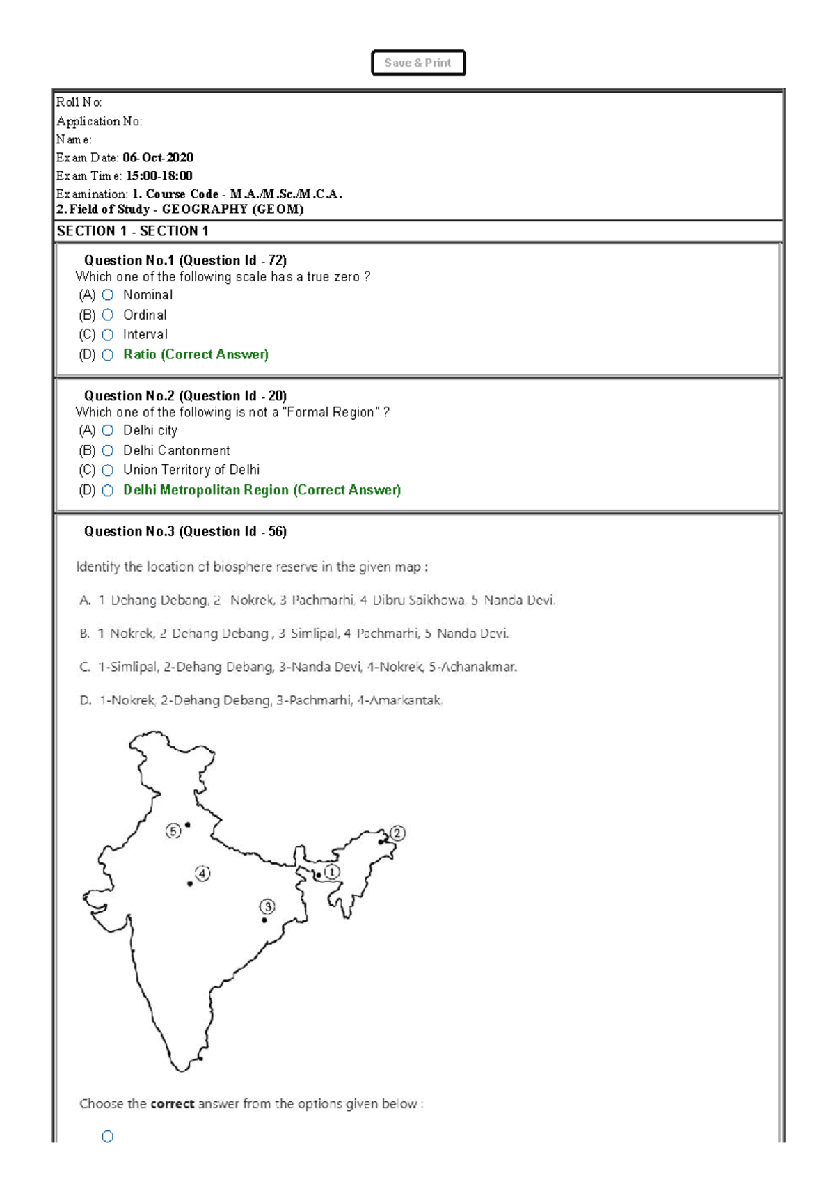 2020 MA Geography - A good lecture notes - Save & Print Roll No ...