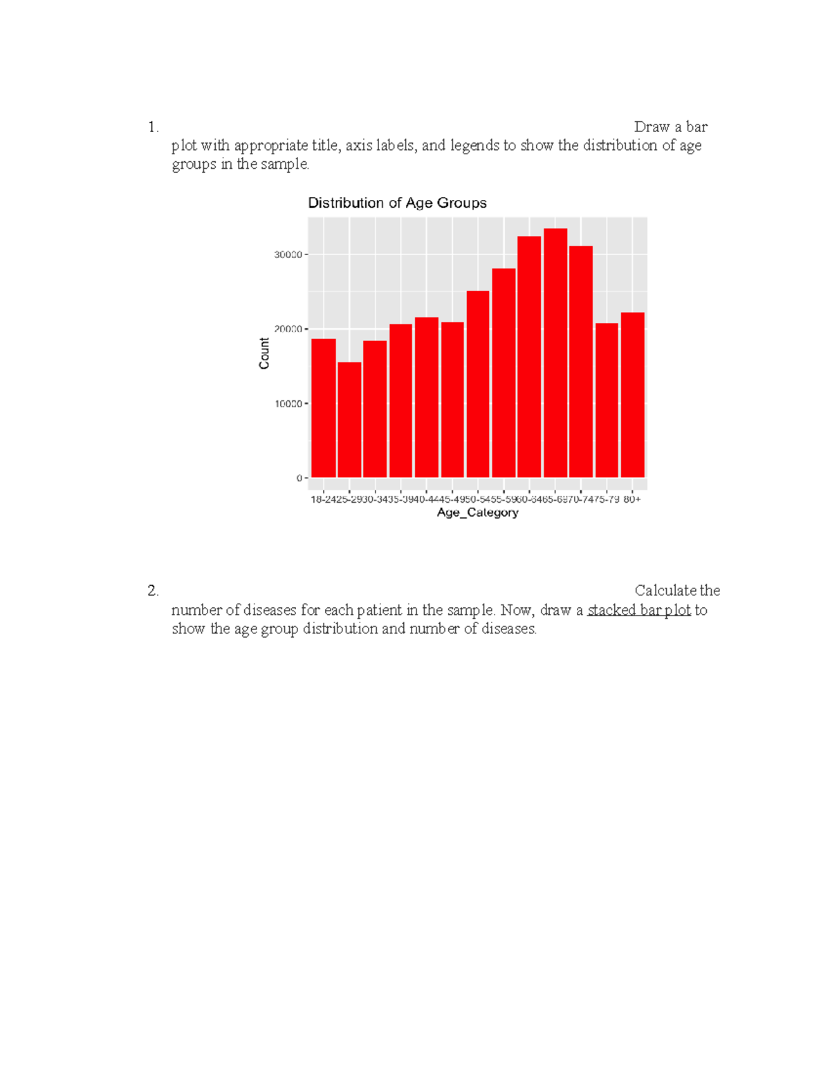Assignment 4 R - Draw a bar plot with appropriate title, axis labels ...