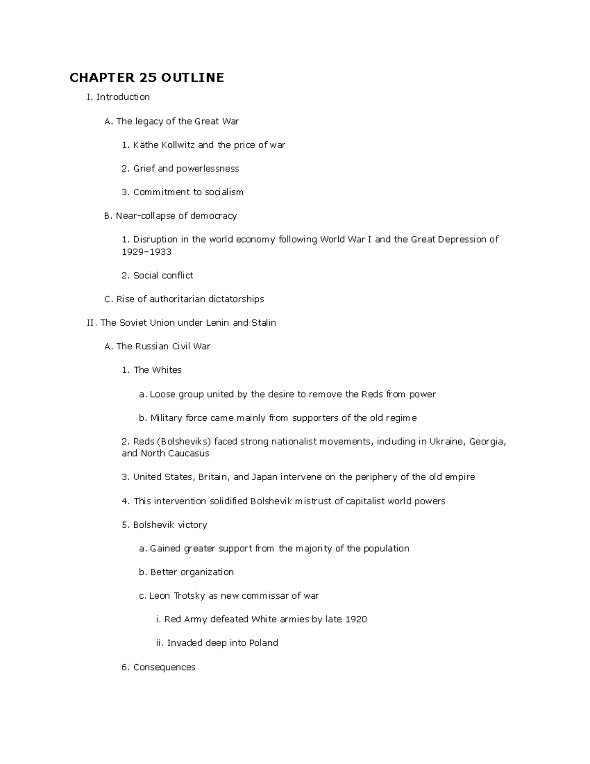 Chapter 25 Outline - CHAPTER 25 OUTLINE I. Introduction A. The legacy ...