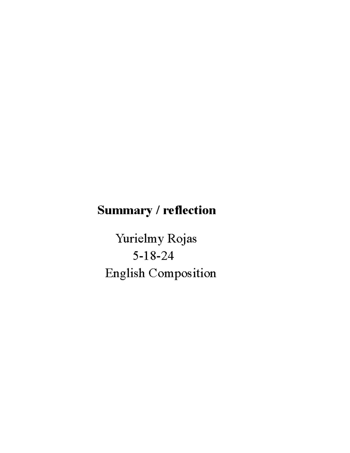 Untitled document-3 - summary - ENG112 - Summary / reflection Yurielmy ...