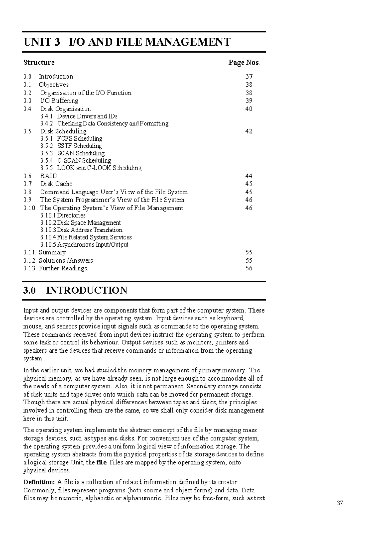 Block-2 MS-041 Unit-2 - I/O and File Management UNIT 3 I/O AND FILE ...