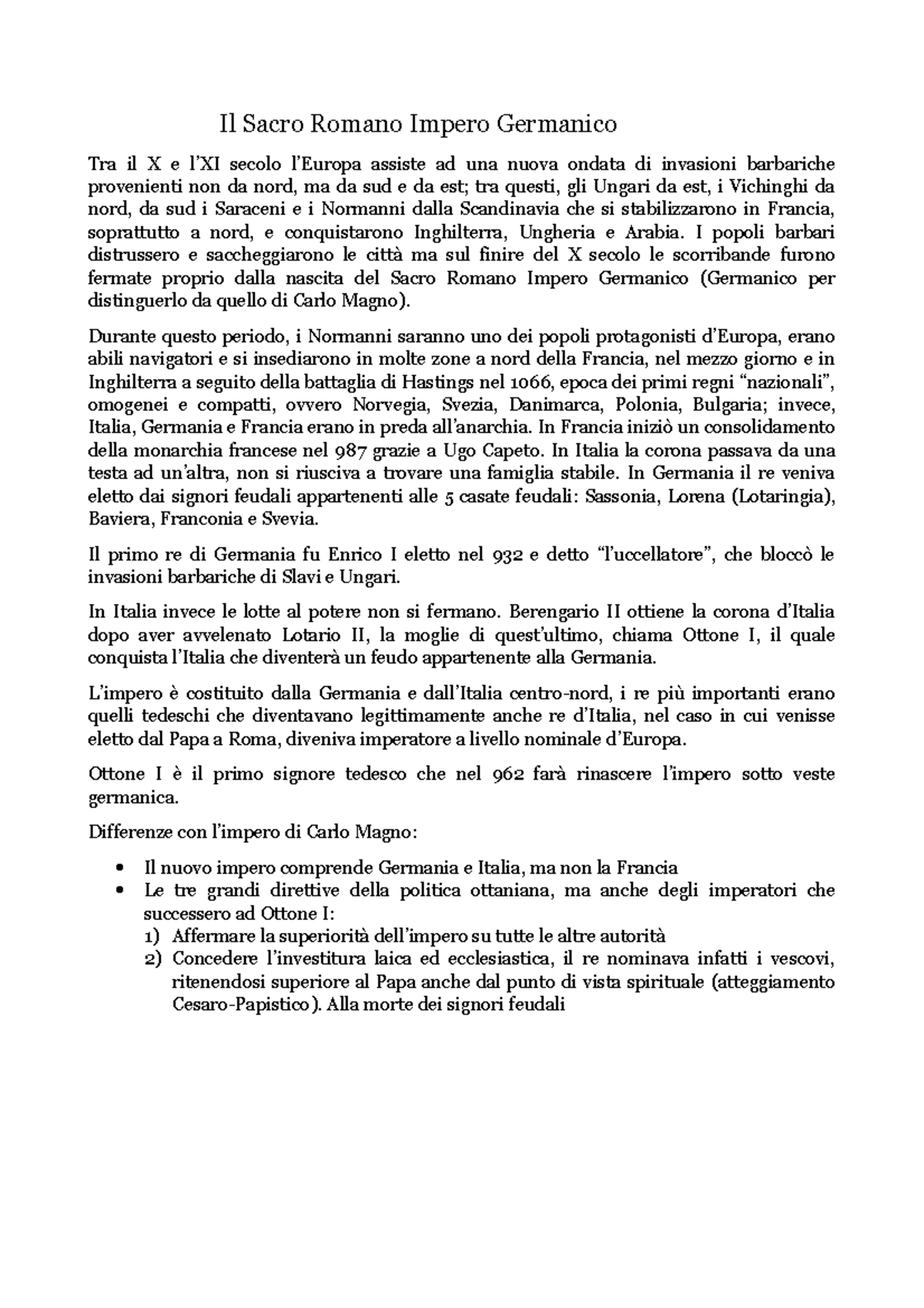 Il Sacro Romano Impero Germanico - I popoli barbari distrussero e ...