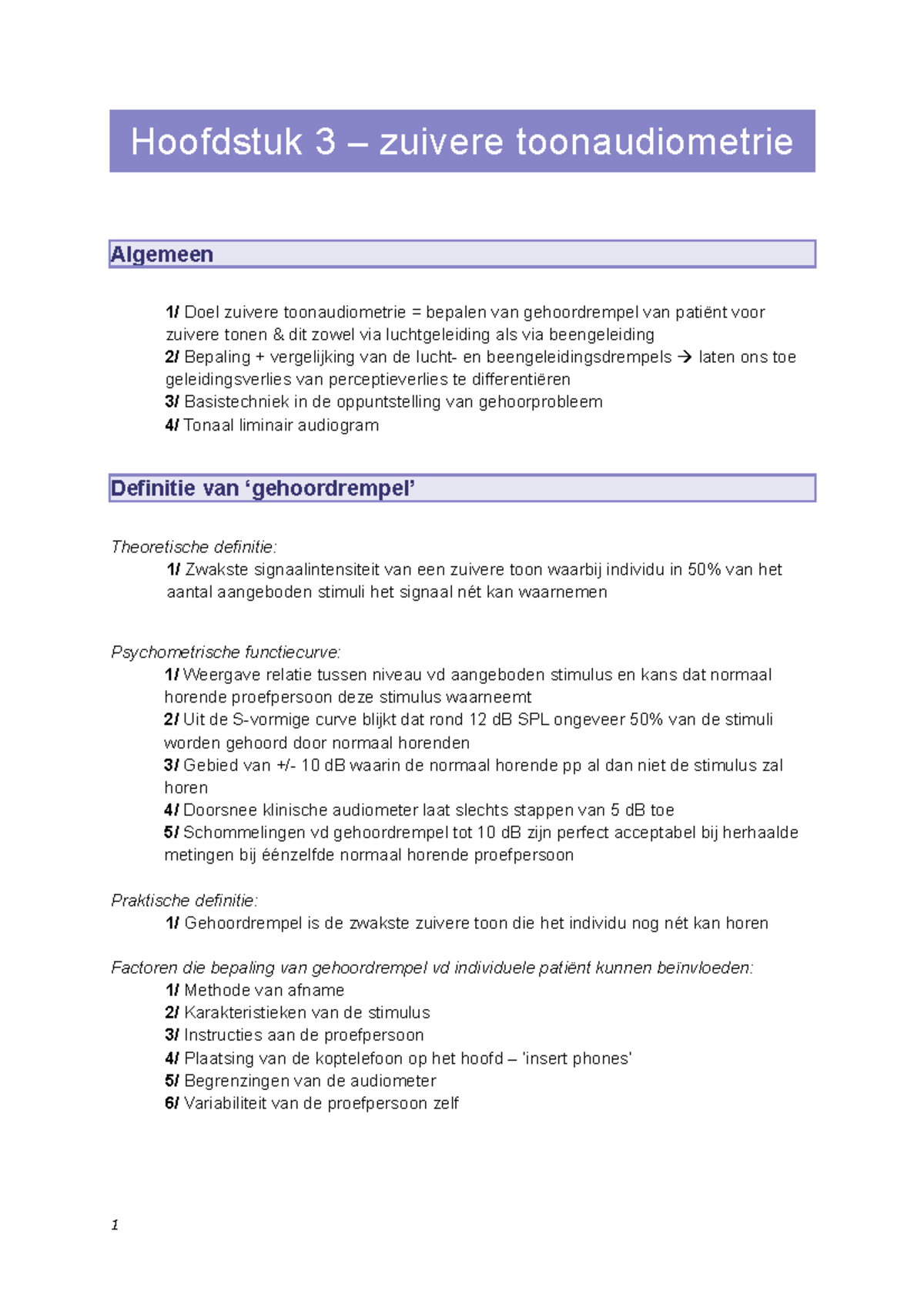 Hoofdstuk 3 - zuivere toonaudiometrie - Hoofdstuk 3 – zuivere ...