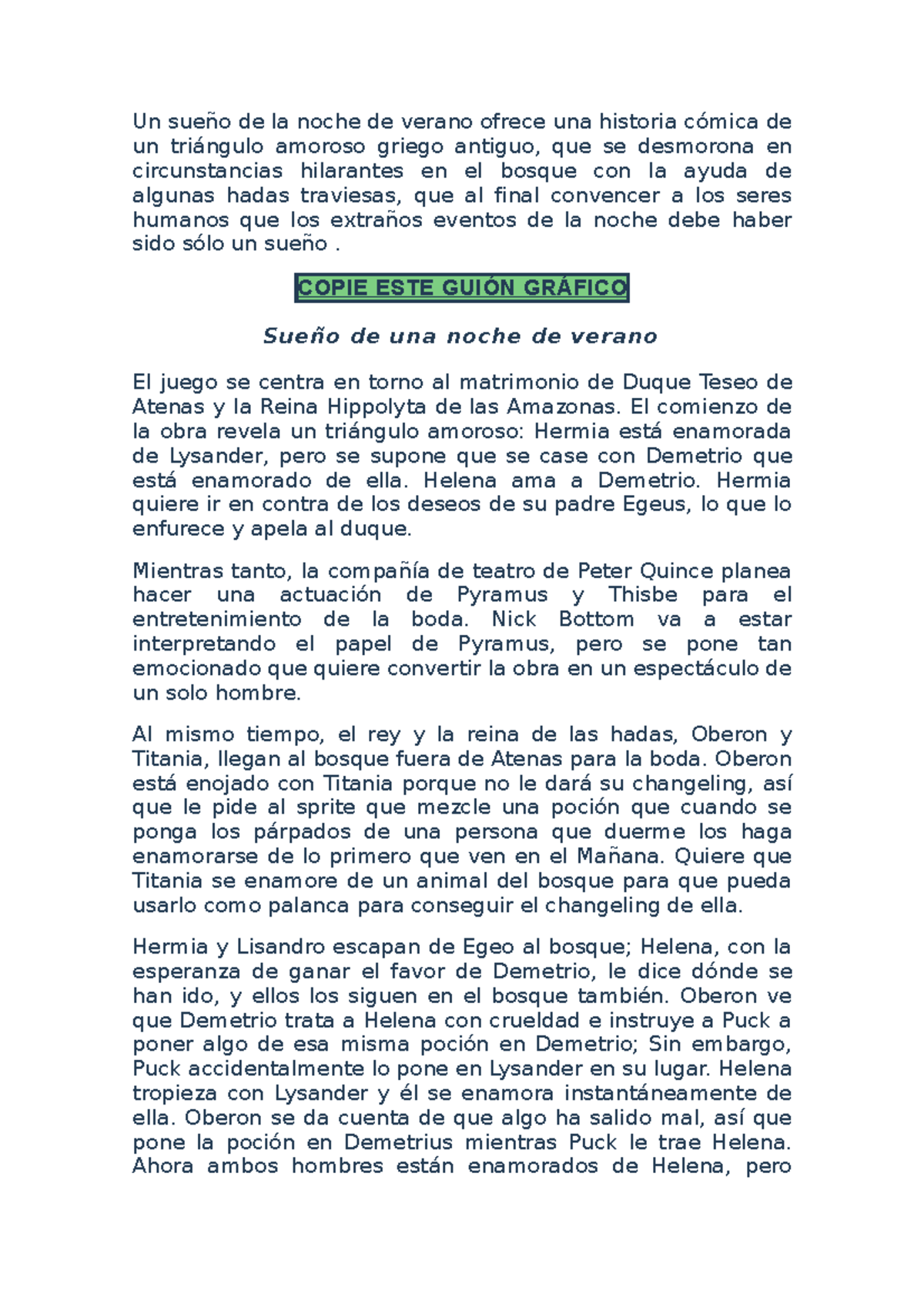 Una noche de verano resumen - Un sueño de la noche de verano ofrece una ...