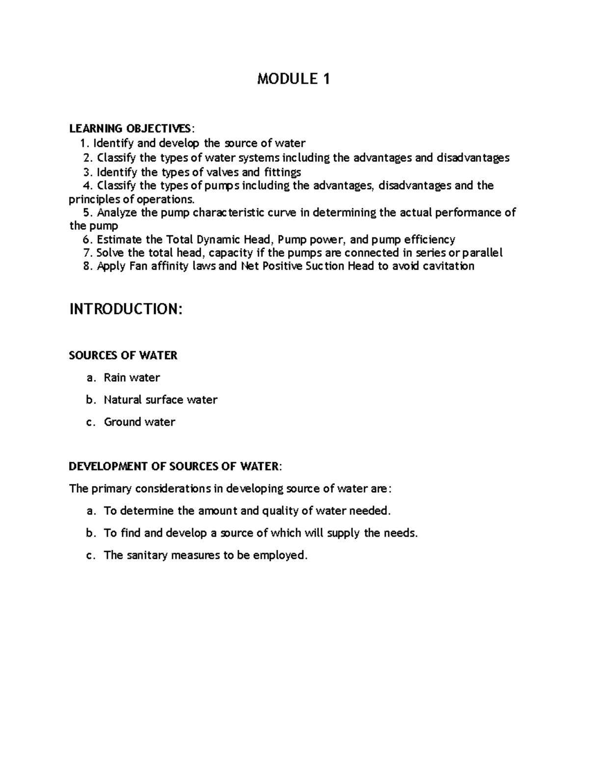 Module-1 - MODULE 1 LEARNING OBJECTIVES: 1. Identify and develop the ...