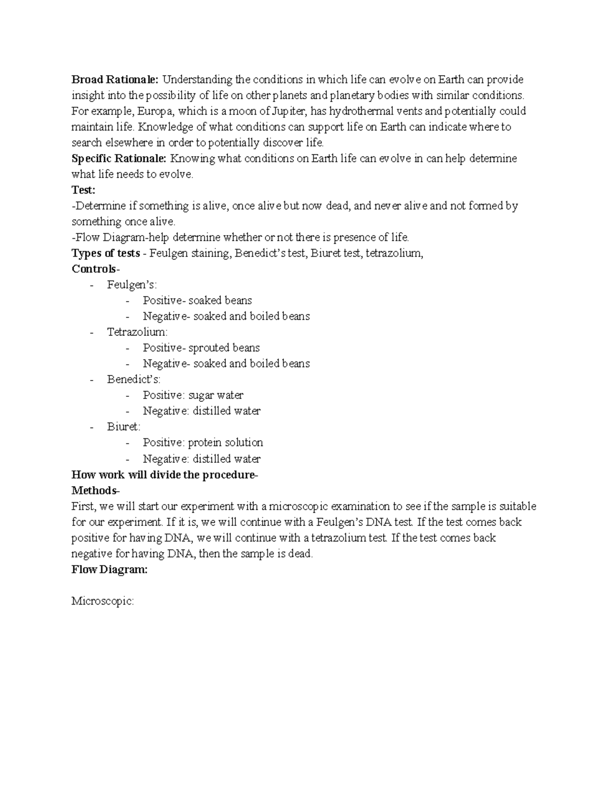 Preliminary Proposal - Broad Rationale: Understanding the conditions in ...