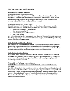 PSYC 1000 - U of G - Psychology - Studocu