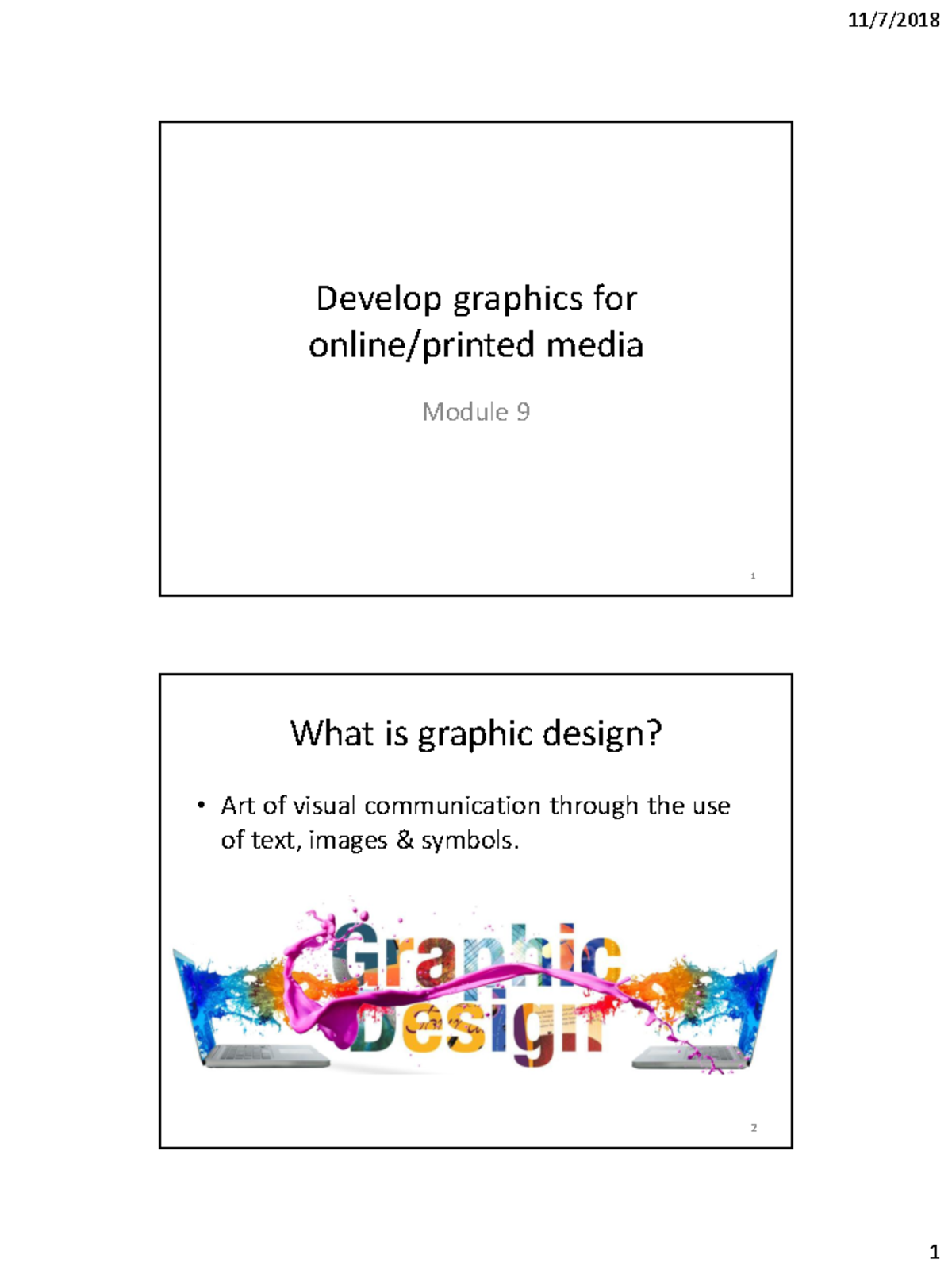 Develop graphics for online - Handout - Develop graphics for online ...