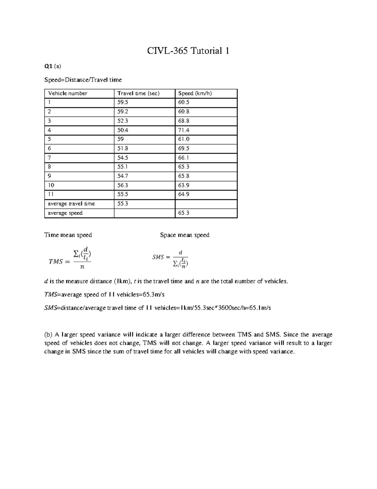 CIVIL-3650 Week 1 Tutorial 1 solution-upload Summer 2021 - CIVL-365 Tutorial 1 Q1 (a) - Studocu