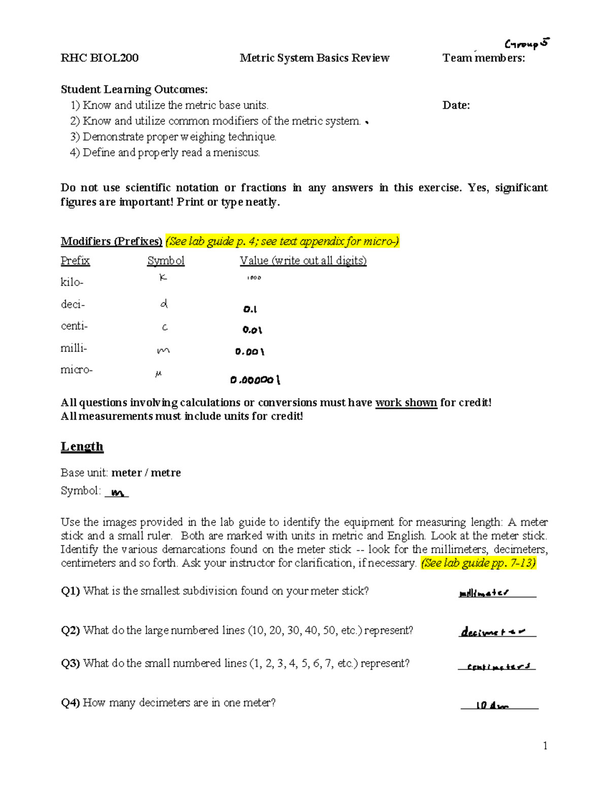200+Metric+Review Remote - RHC BIOL200 Metric System Basics Review Team ...