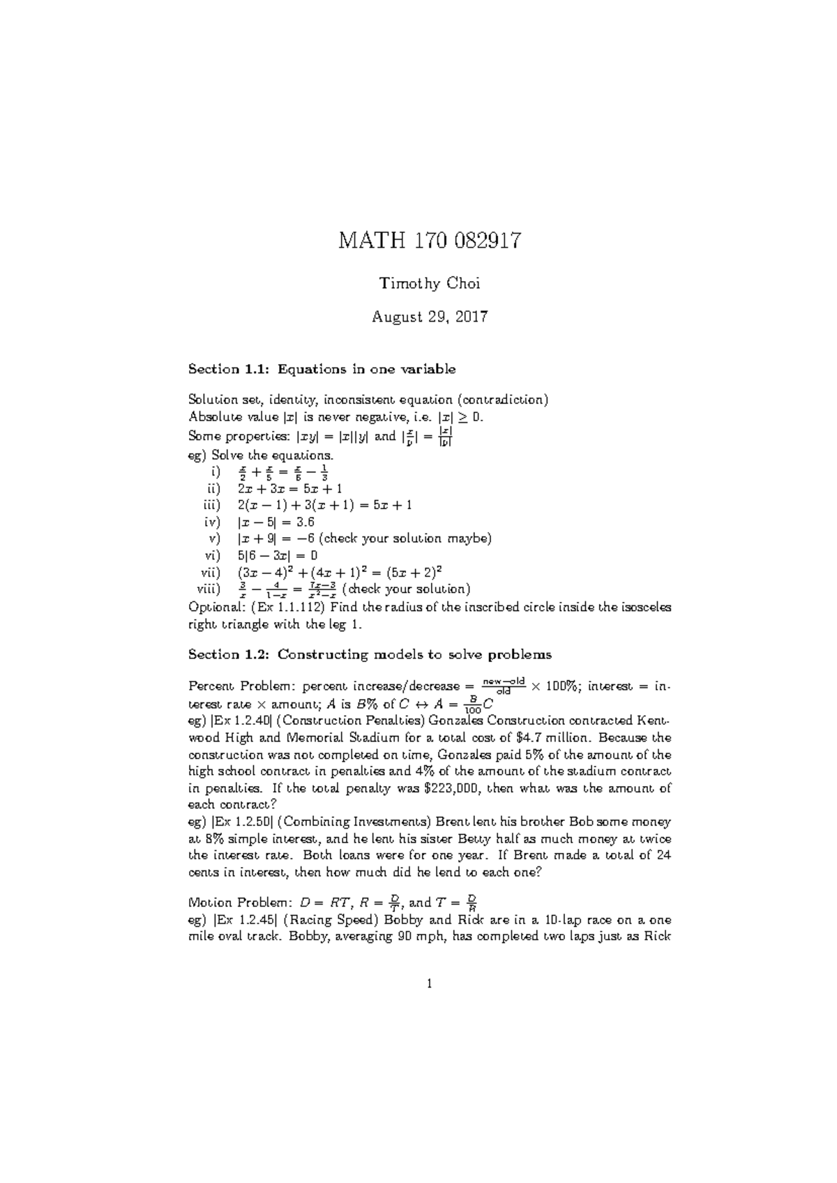 Math170 082917 - Lecture notes 1 - MATH 170 082917 Timothy Choi August ...