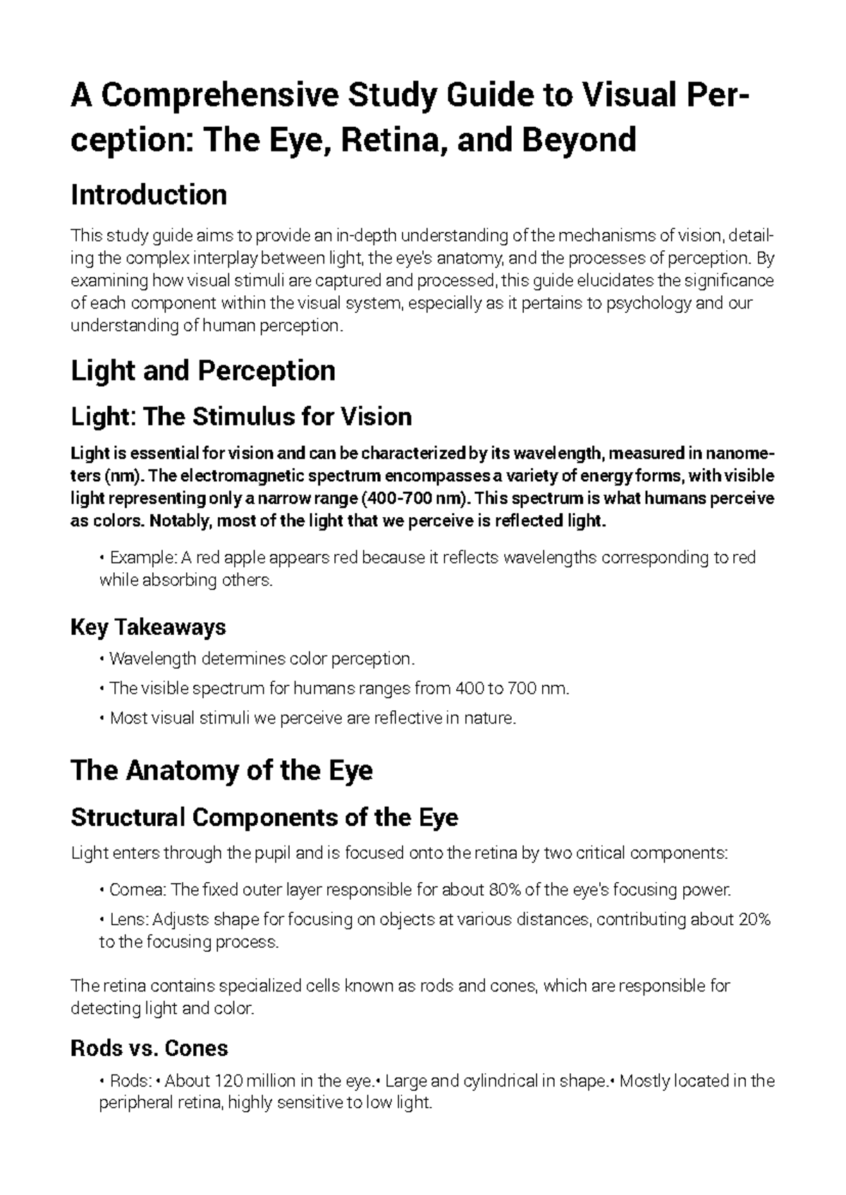 Midterm 1 lecture 3 -4 - A Comprehensive Study Guide to Visual Per ...