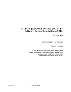 SDD Report (template) - ( ) (