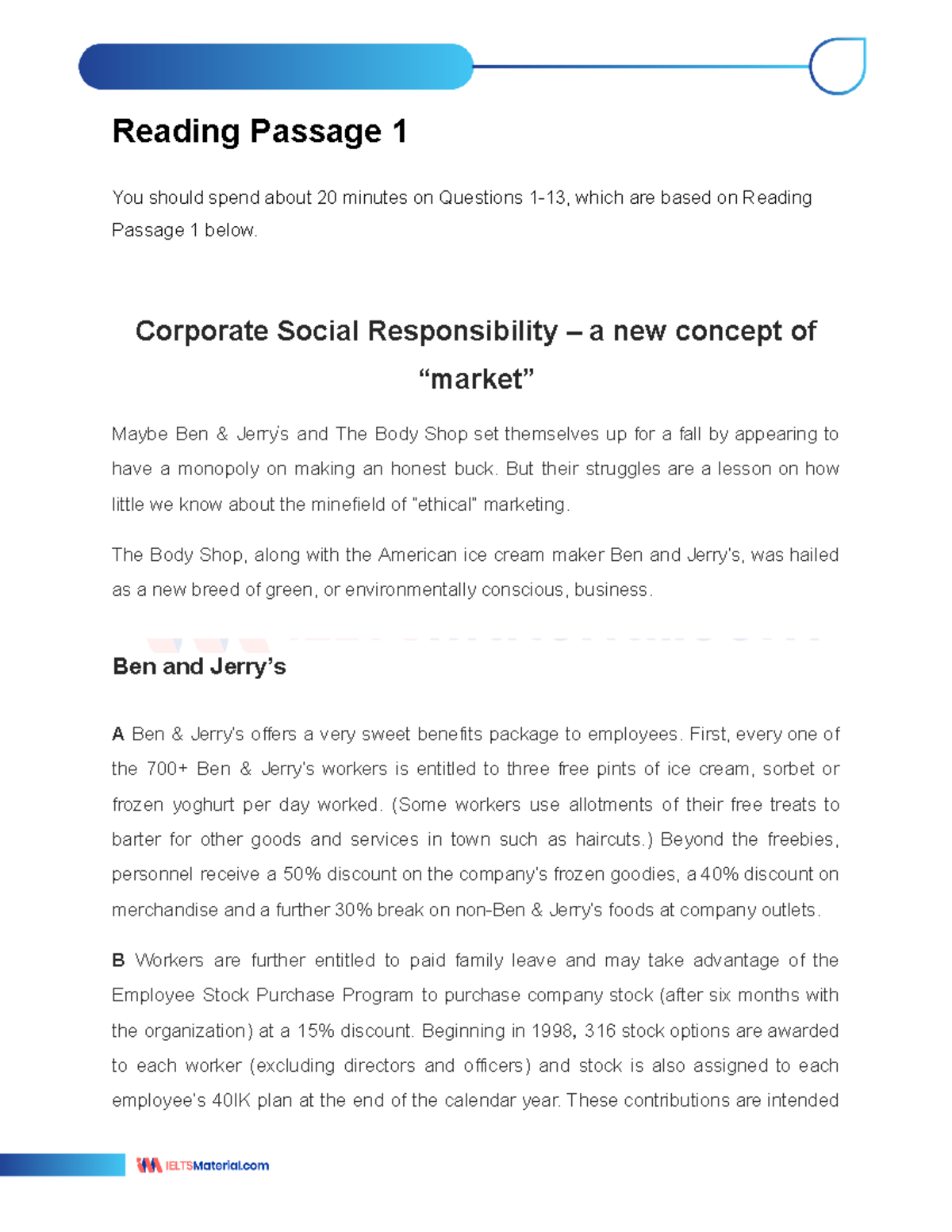 Corporate Social Responsibility – a new concept of “market” - Reading ...