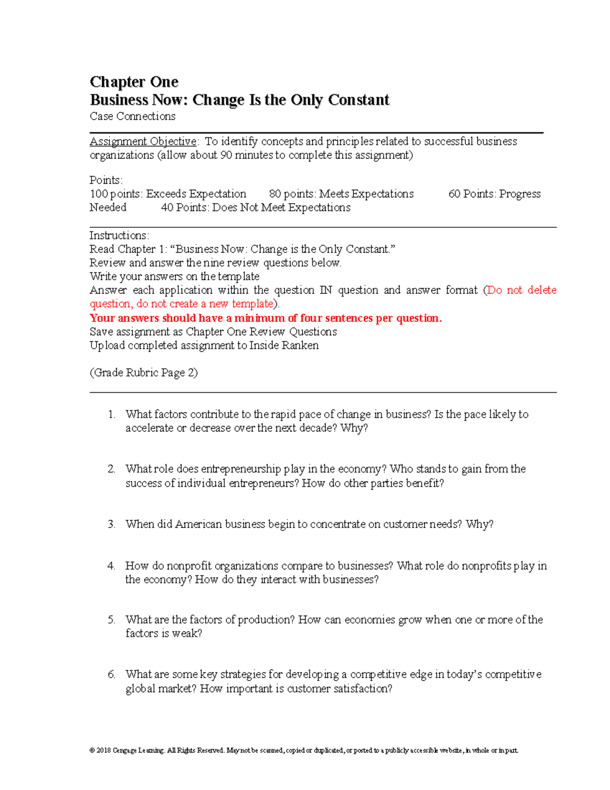 Chap 1 Case Connections revised 1 - Chapter OneChapter One Business Now ...