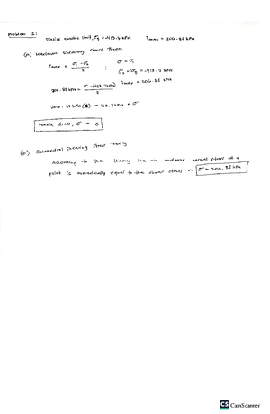 CE223 Quiz1F - Solution to a problem - Quiz 1 Final Term Problem 1: (i ...