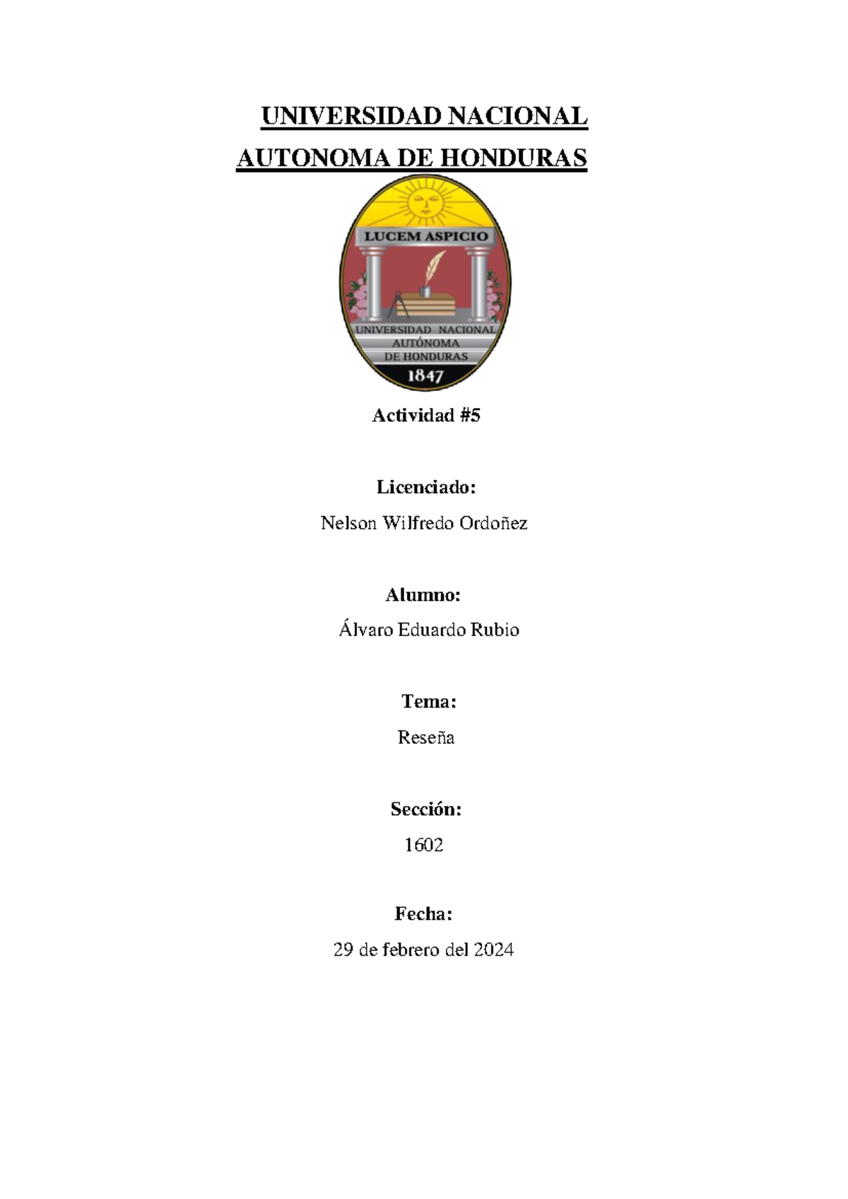 Rubio Alvaro U2T2a1 - GHFGFG - Redacción General - UNIVERSIDAD NACIONAL ...