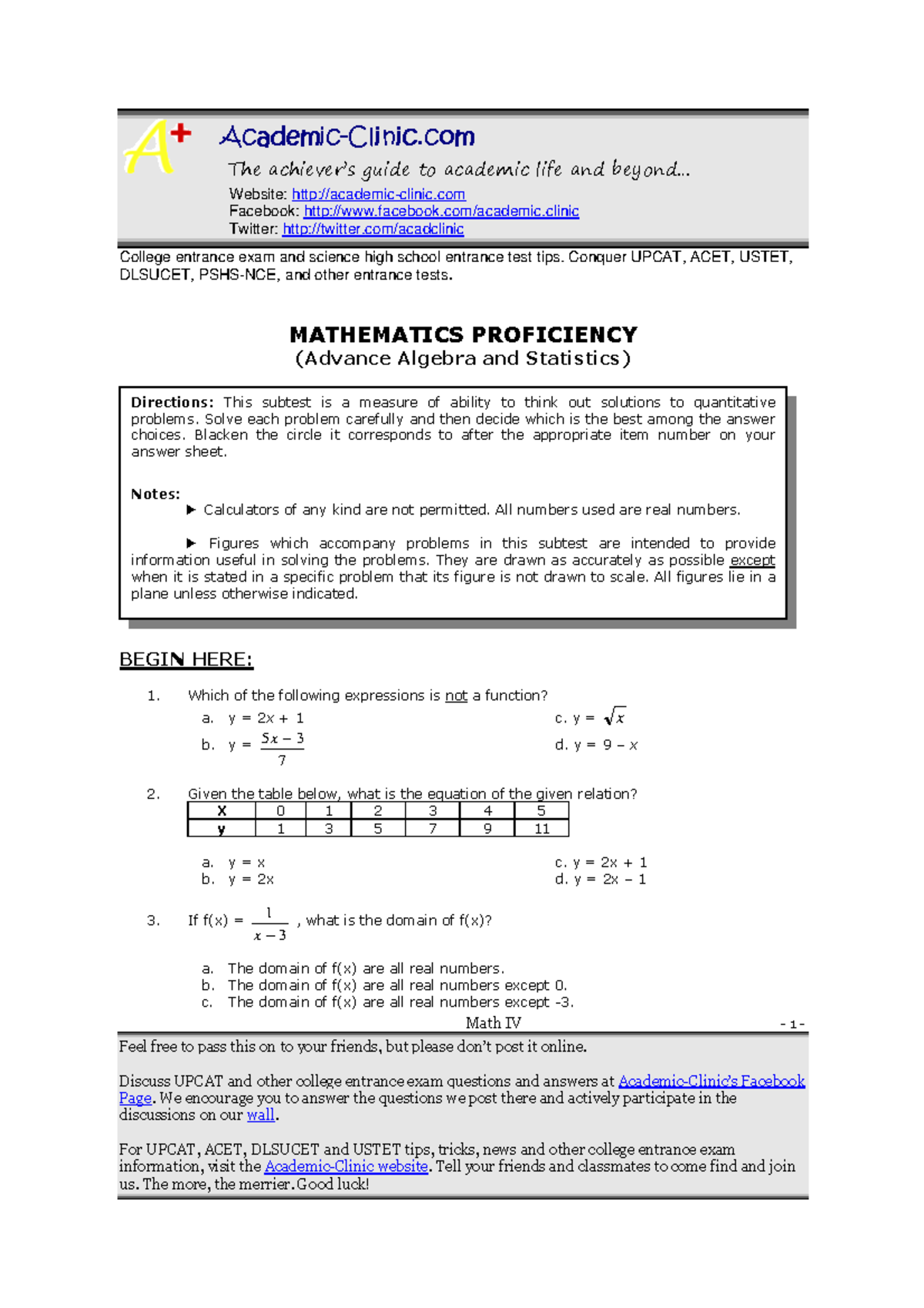 Reviewer for CETs applicable to any universities. SCIENCE and ...
