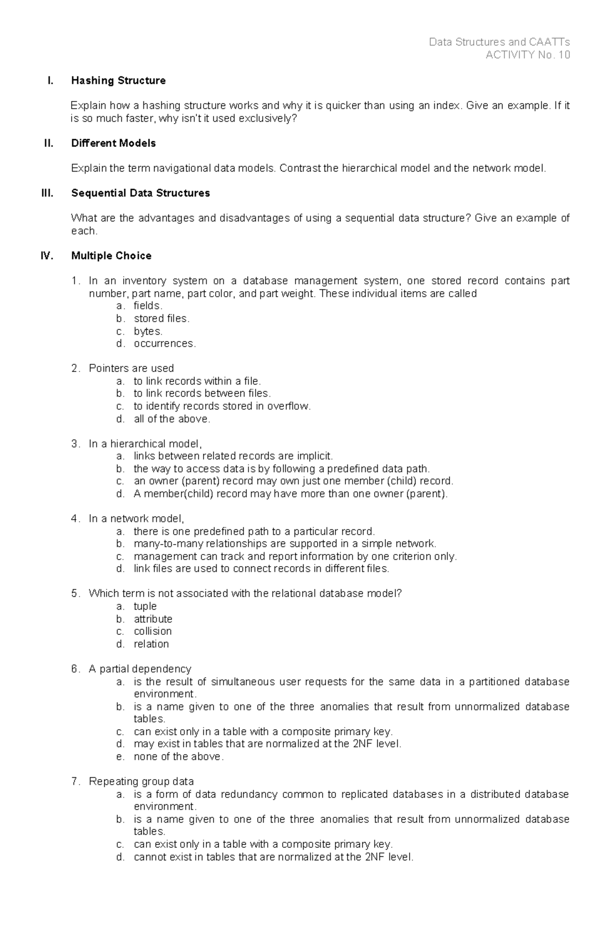Activity 10 Data Structures and Caatts - Data Structures and CAATTs ...