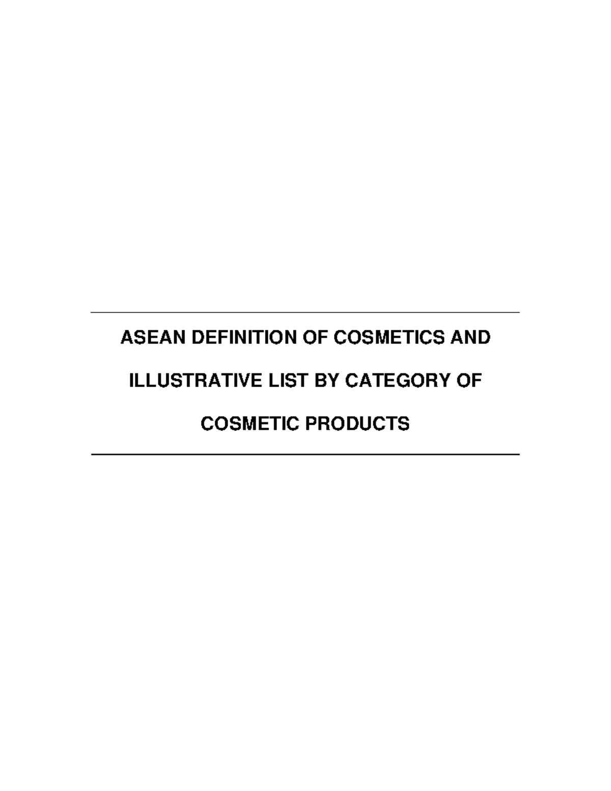 Cosmetics- Asean - N/a