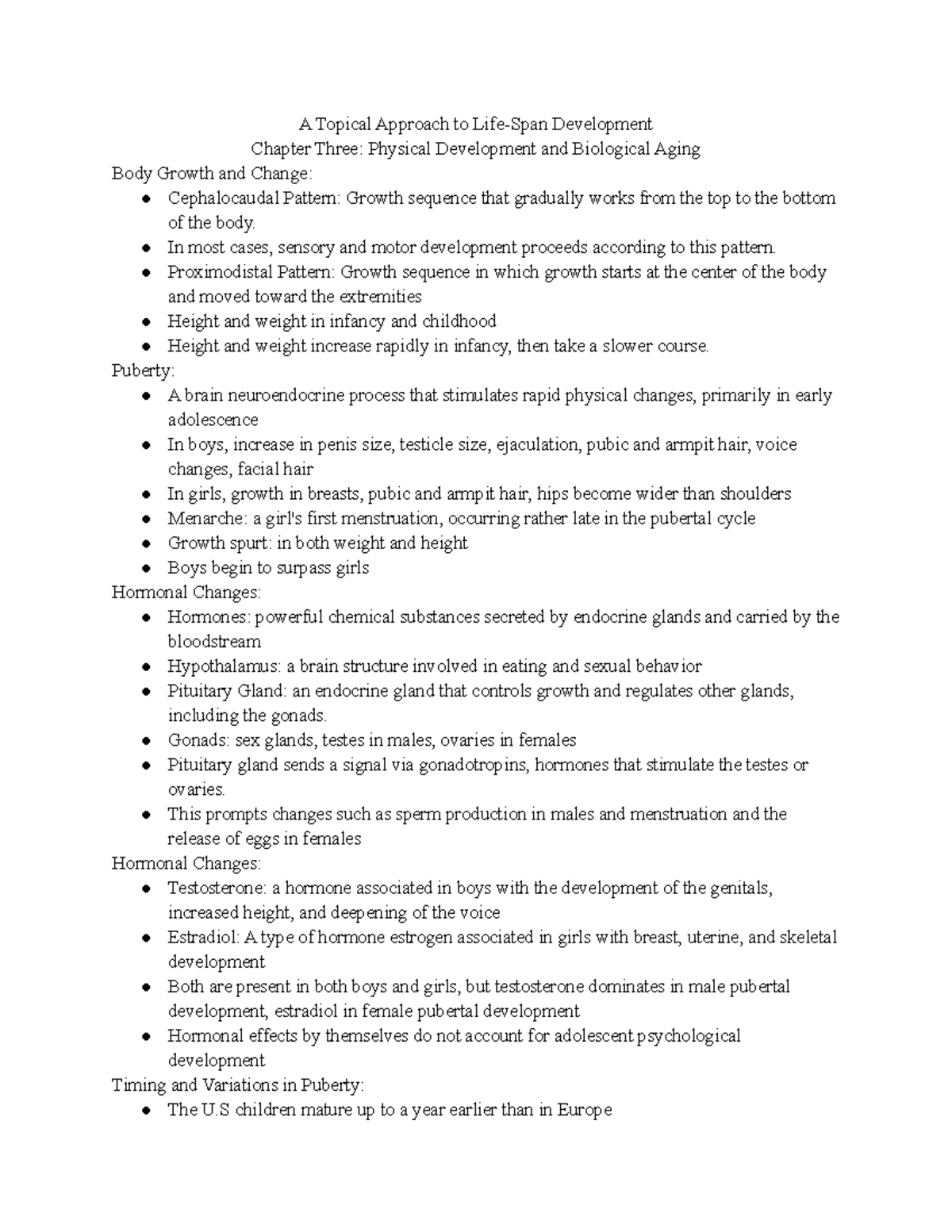 A Topical Approach to Life-Span Development Chapter Three Physical ...