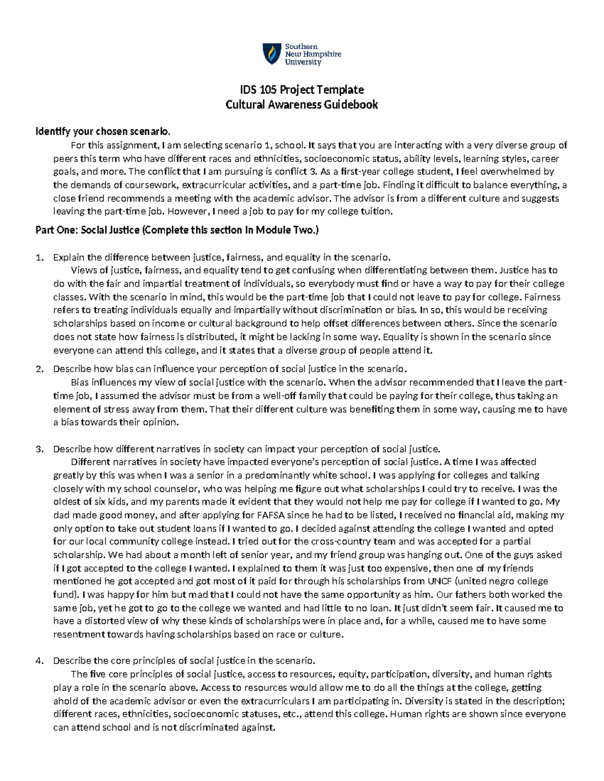 IDS 105 Project - IDS 105 Project Template Cultural Awareness Guidebook ...