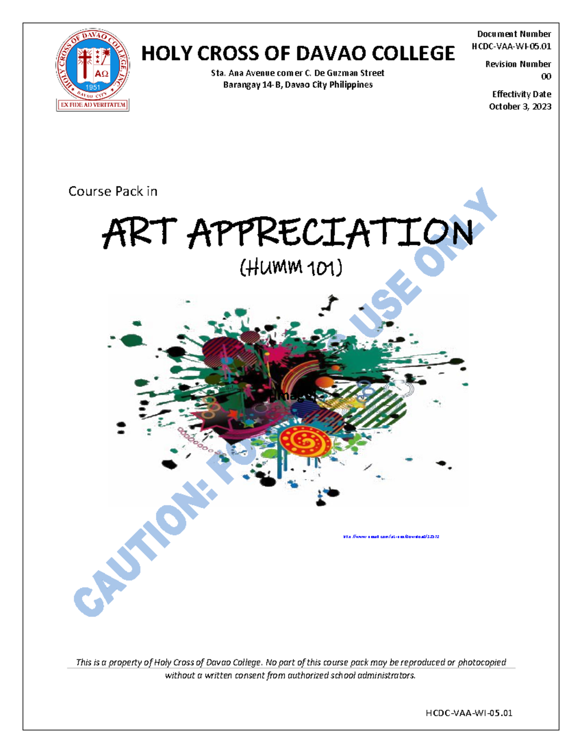 Module-1-HUM-101- Course-PACK-2ND- Semester-A.Y.-2023-2024 - HCDC-VAA-WI-05. HOLY CROSS OF DAVAO ...