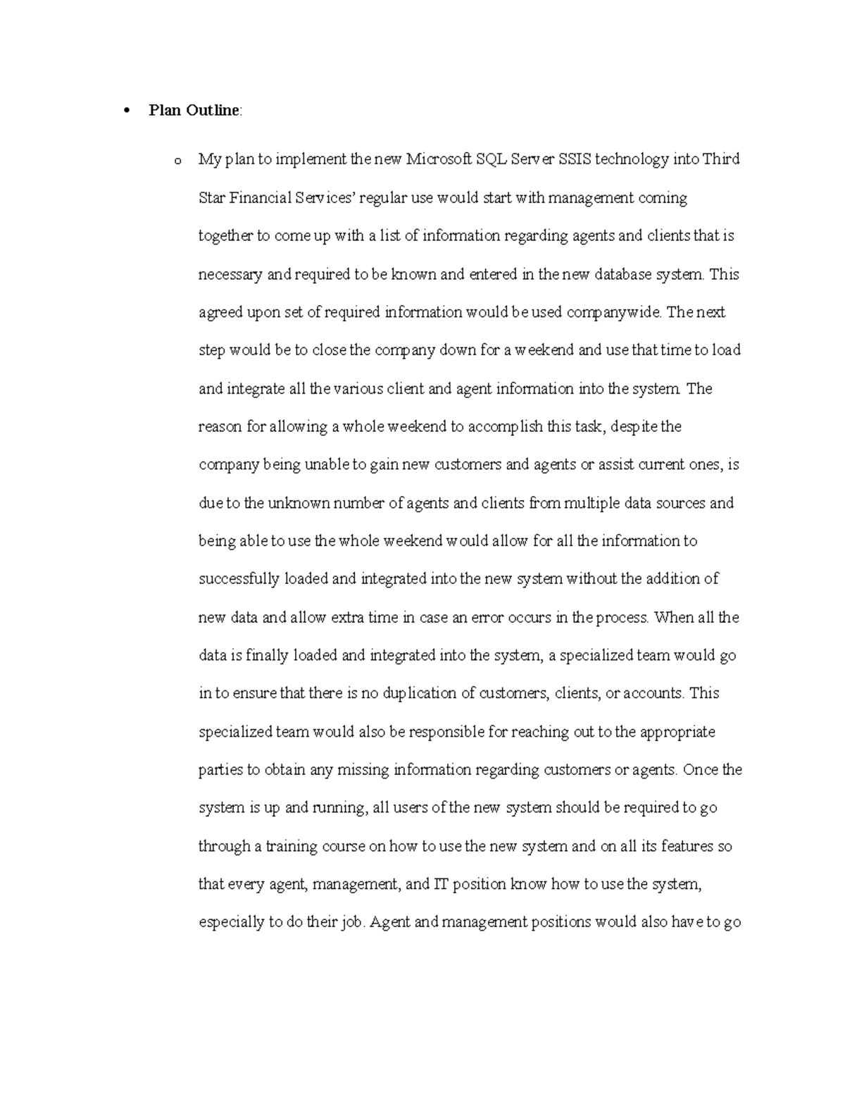 6-2 Milestone 5 - Plan Outline : o My plan to implement the new ...