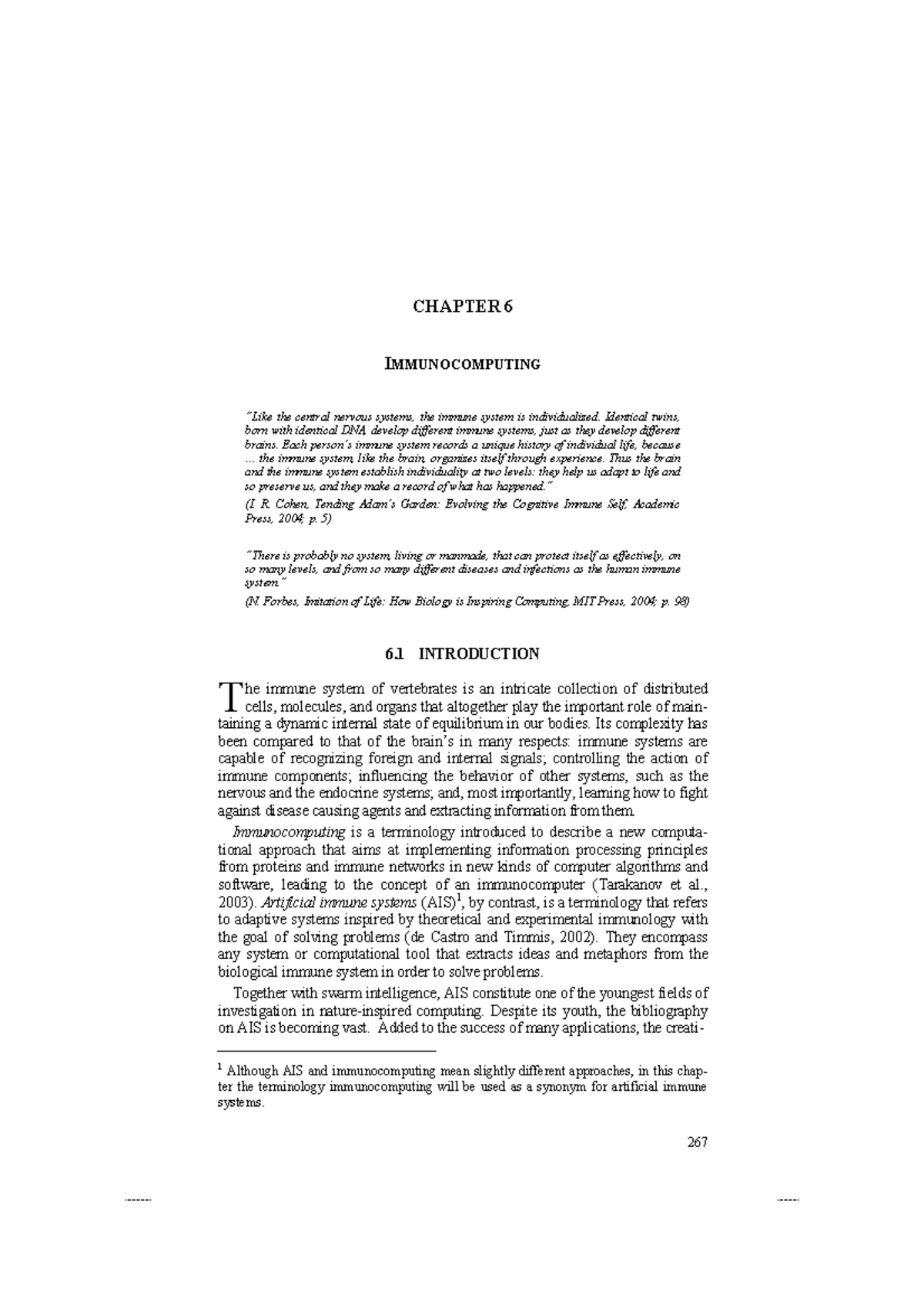 NIC-Unit IV - notes for NIC - 267 CHAPTER 6 IMMUNOCOMPUTING “Like the ...