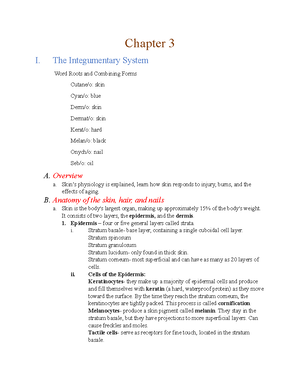 Chapter 1 outline - I. The Basics A. Terms of Anatomy a. Getting ...