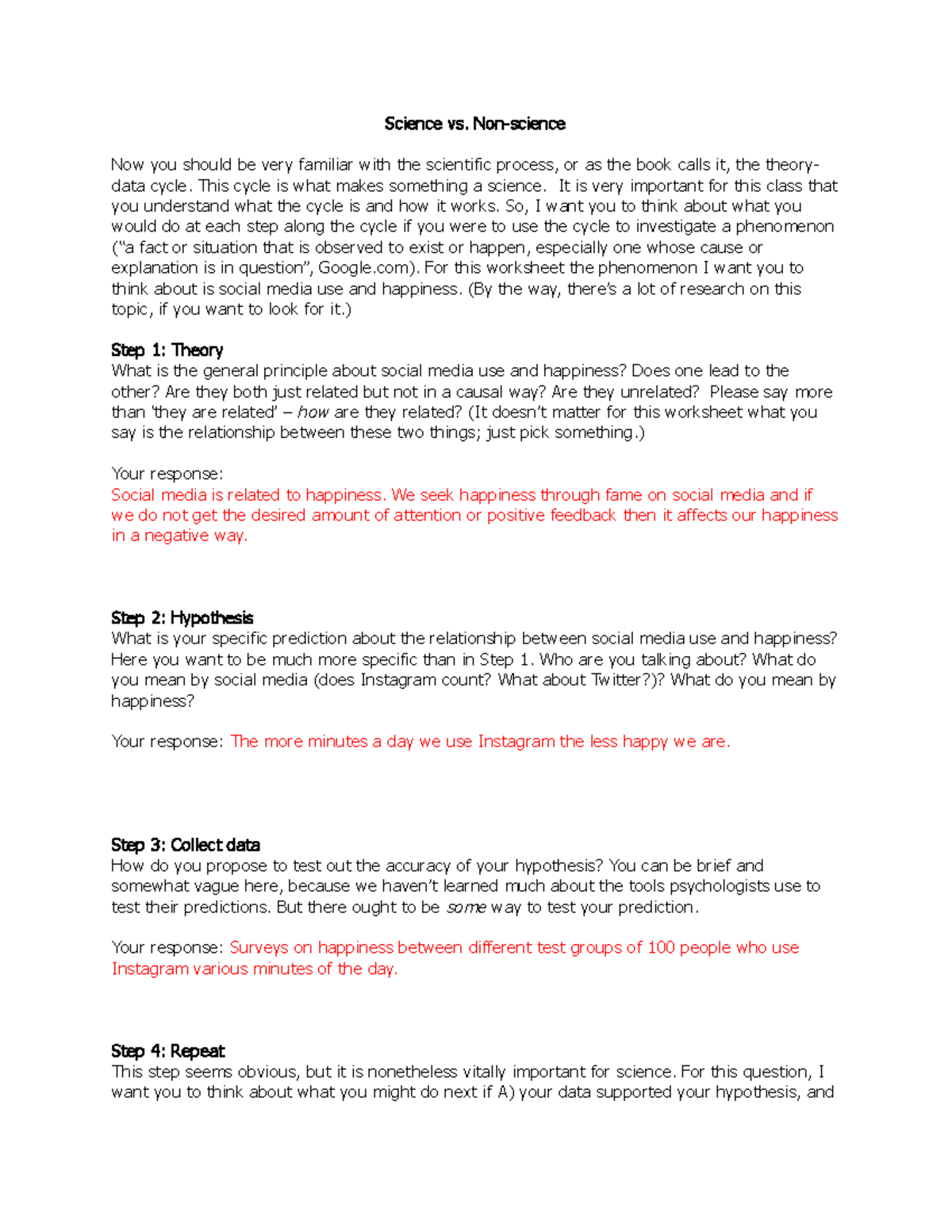 Science vs Non-science - Science vs. Non-science Now you should be very ...