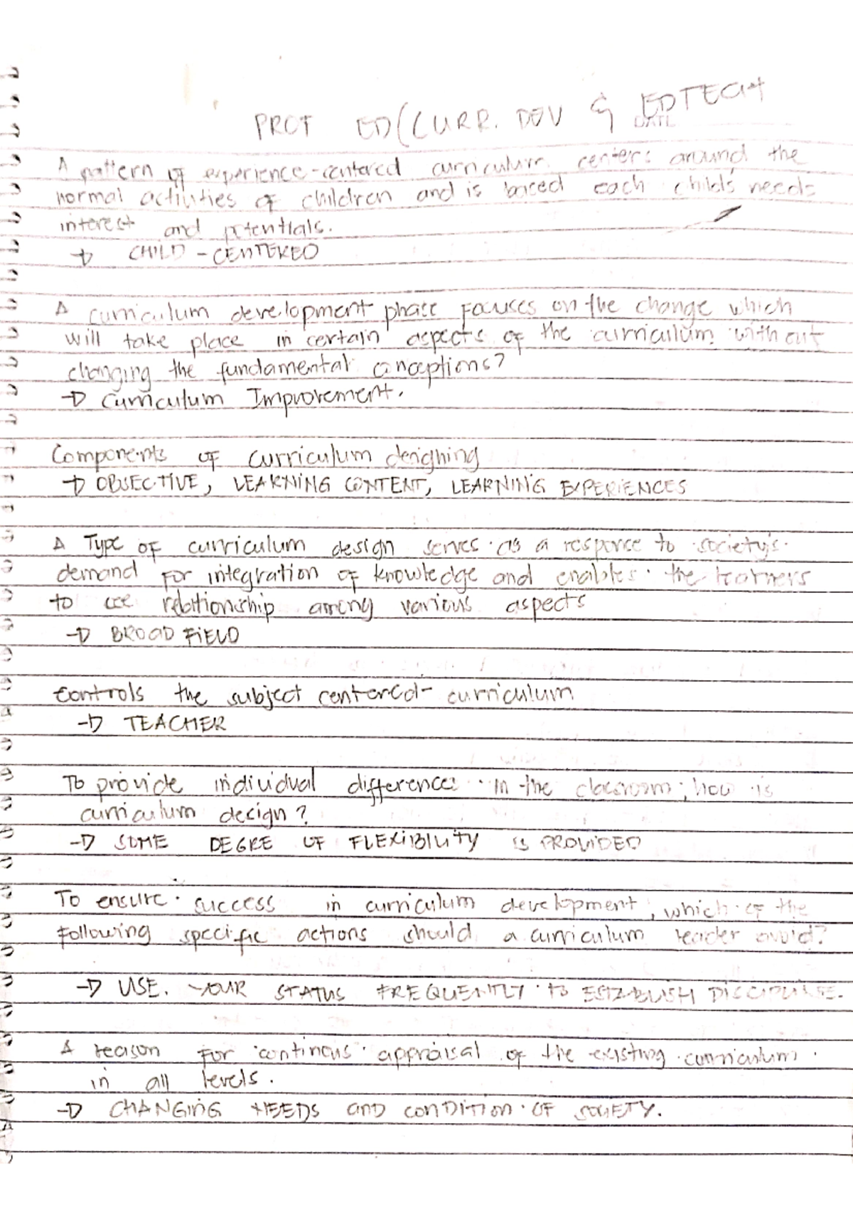 CURR DEV AND Edtech Lecture Notes - Education - Studocu