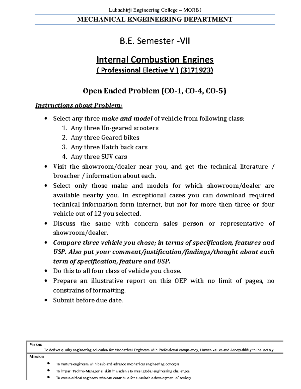 3171923 Open Ended Problem 927 - Lukhdhirji Engineering College – MORBI MECHANICAL ENGEINEERING ...