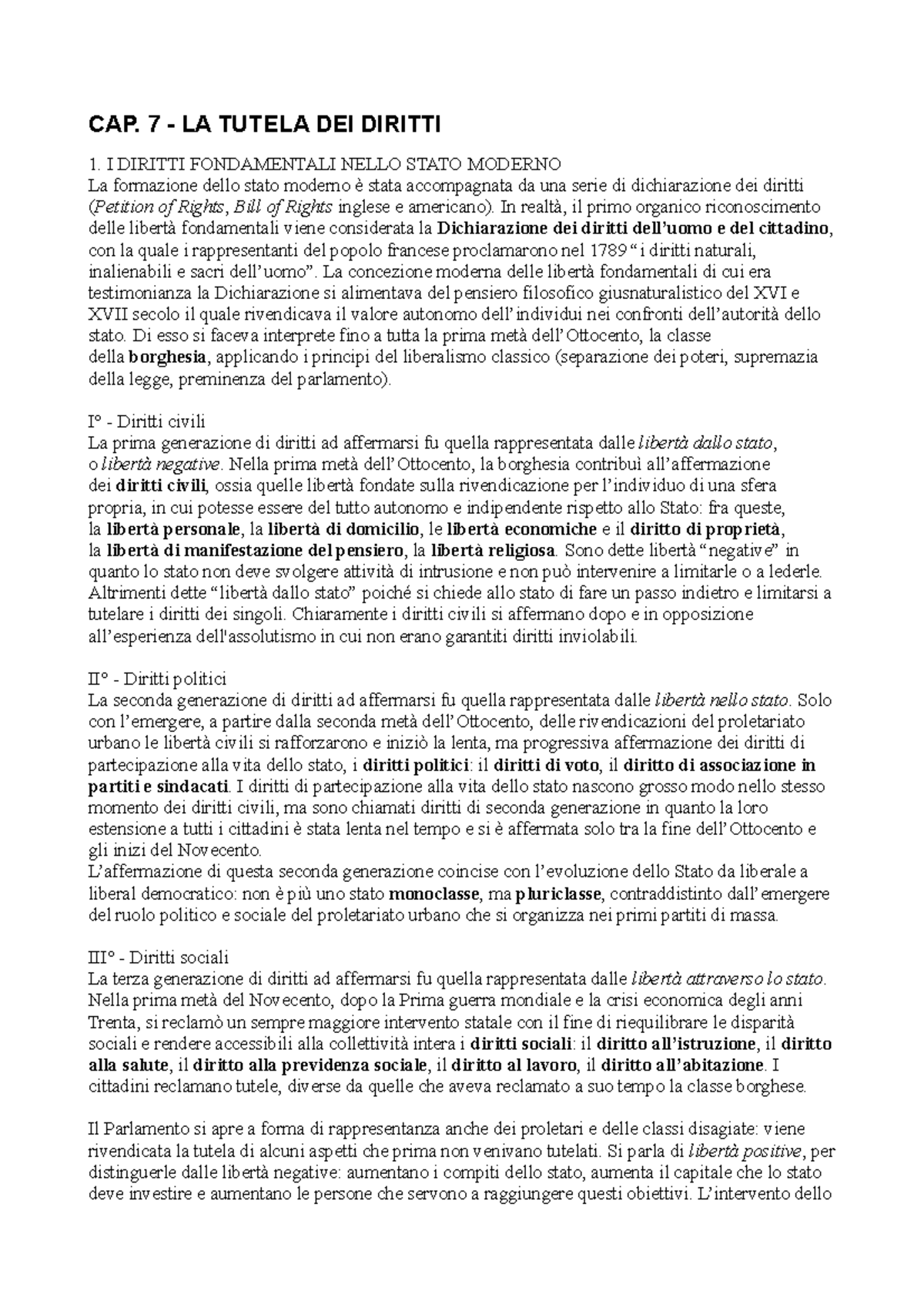 Cap 7 diritto - Inizio del capitolo 7 sui diritti - Istituzioni di ...