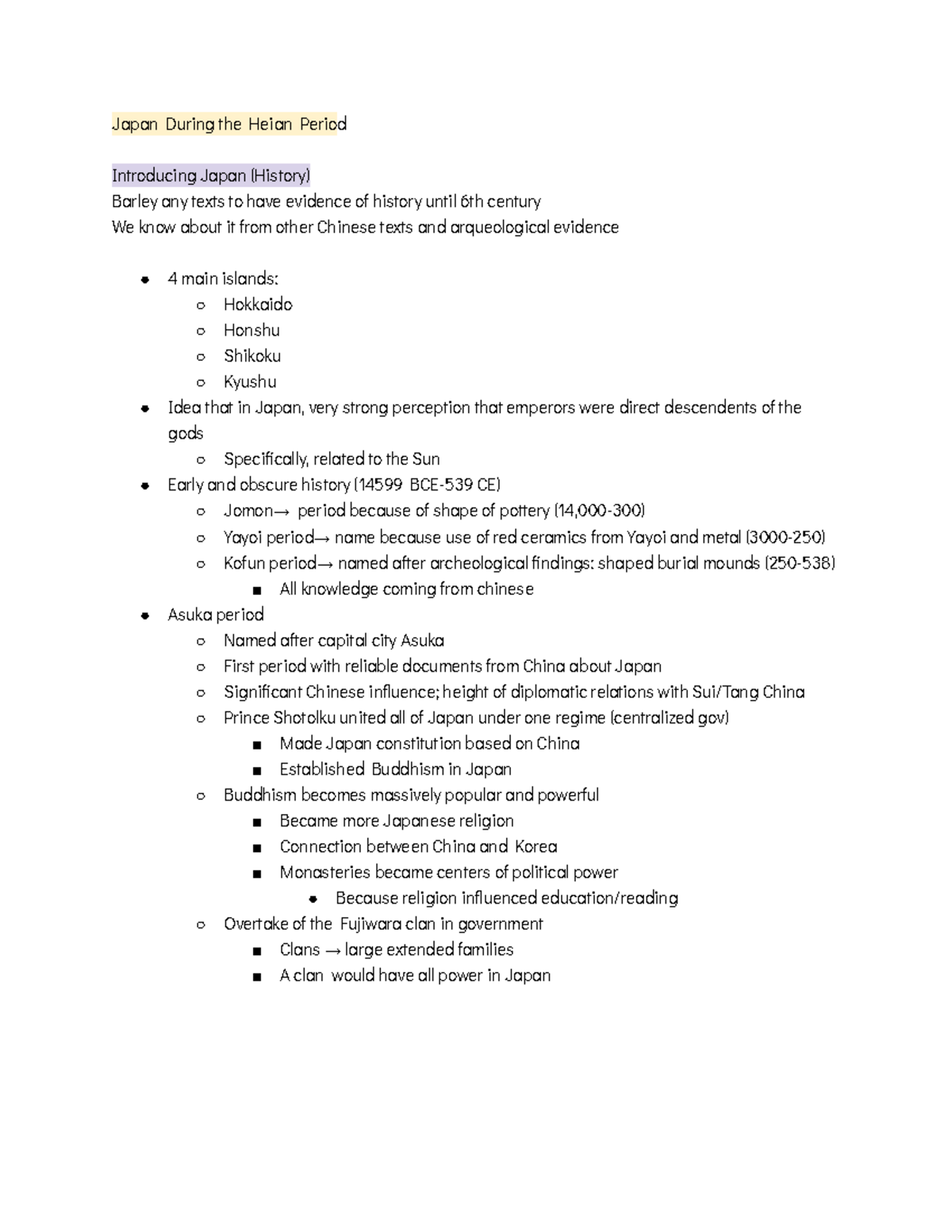 Japan during the Heian Period - Japan During the Heian Period ...